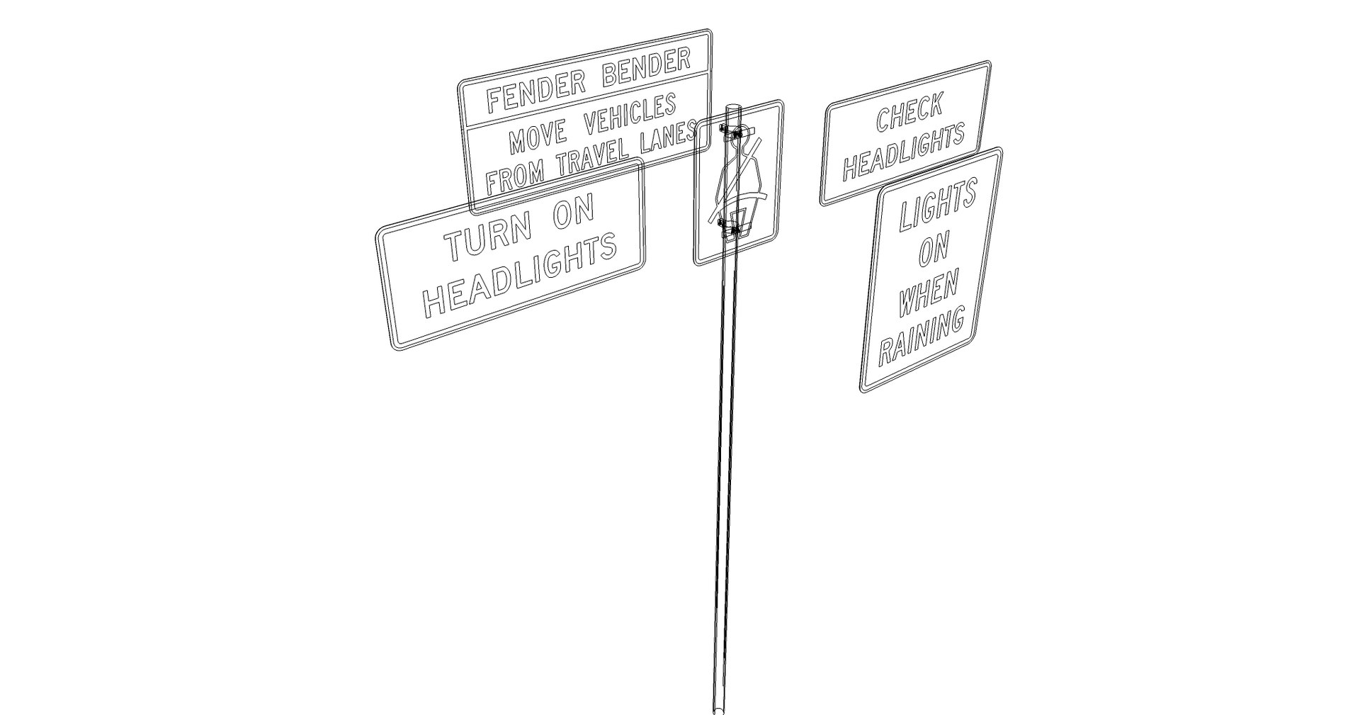 3D Model Road Sign R16 Series - TurboSquid 1383214