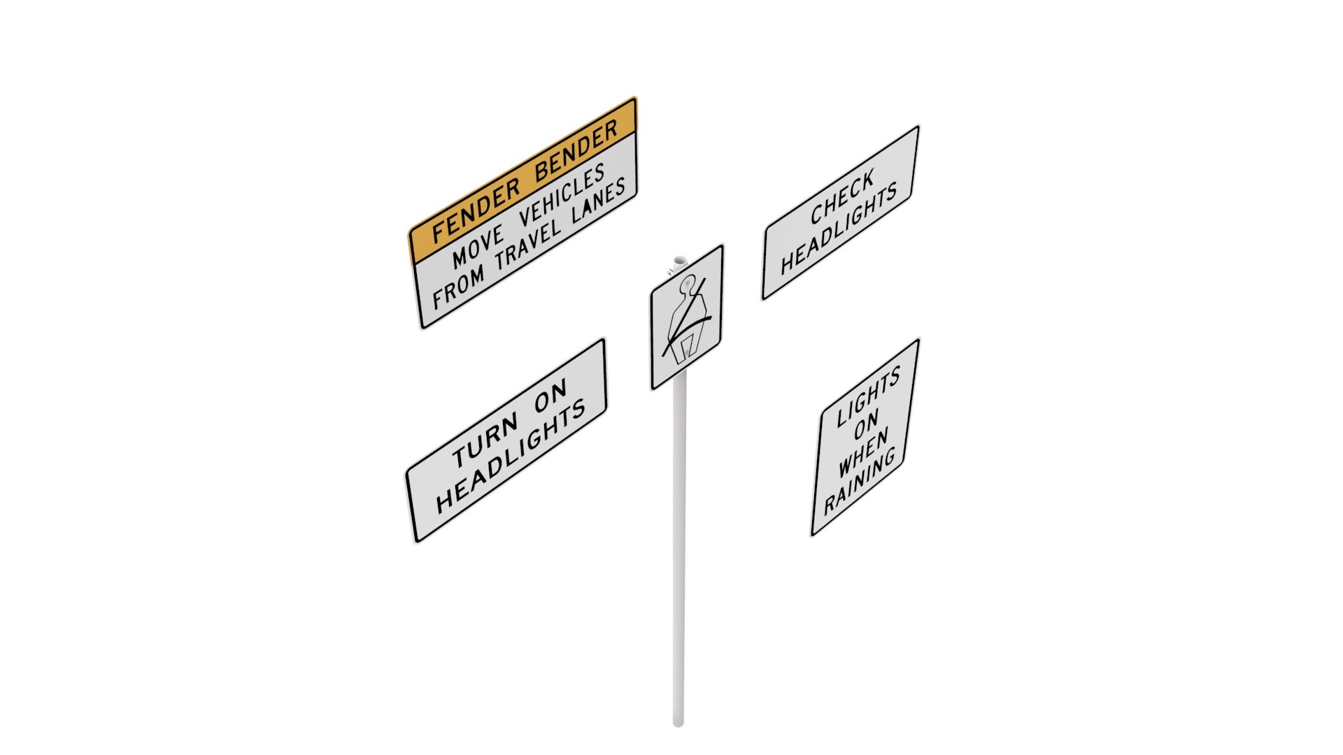 3D Model Road Sign R16 Series - TurboSquid 1383214