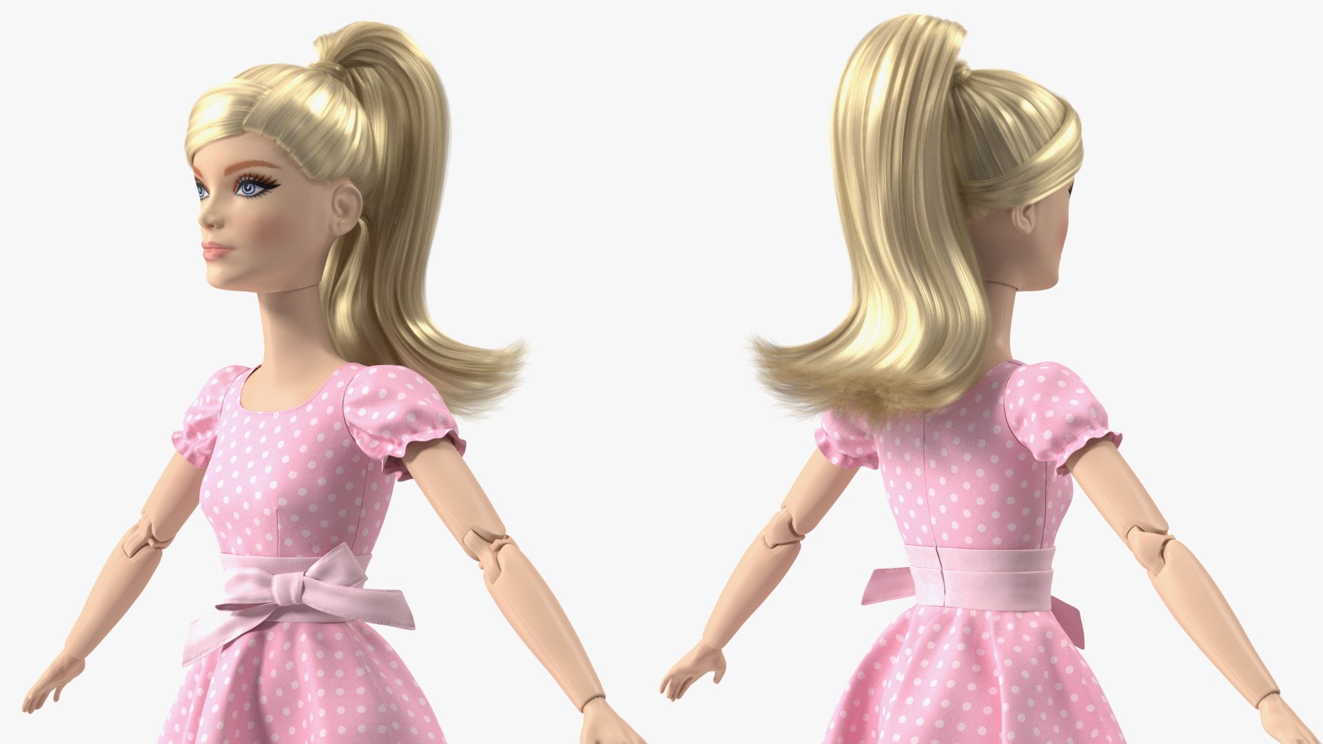 3D model Barbie Doll in Pink Dress Rigged - TurboSquid 1991544