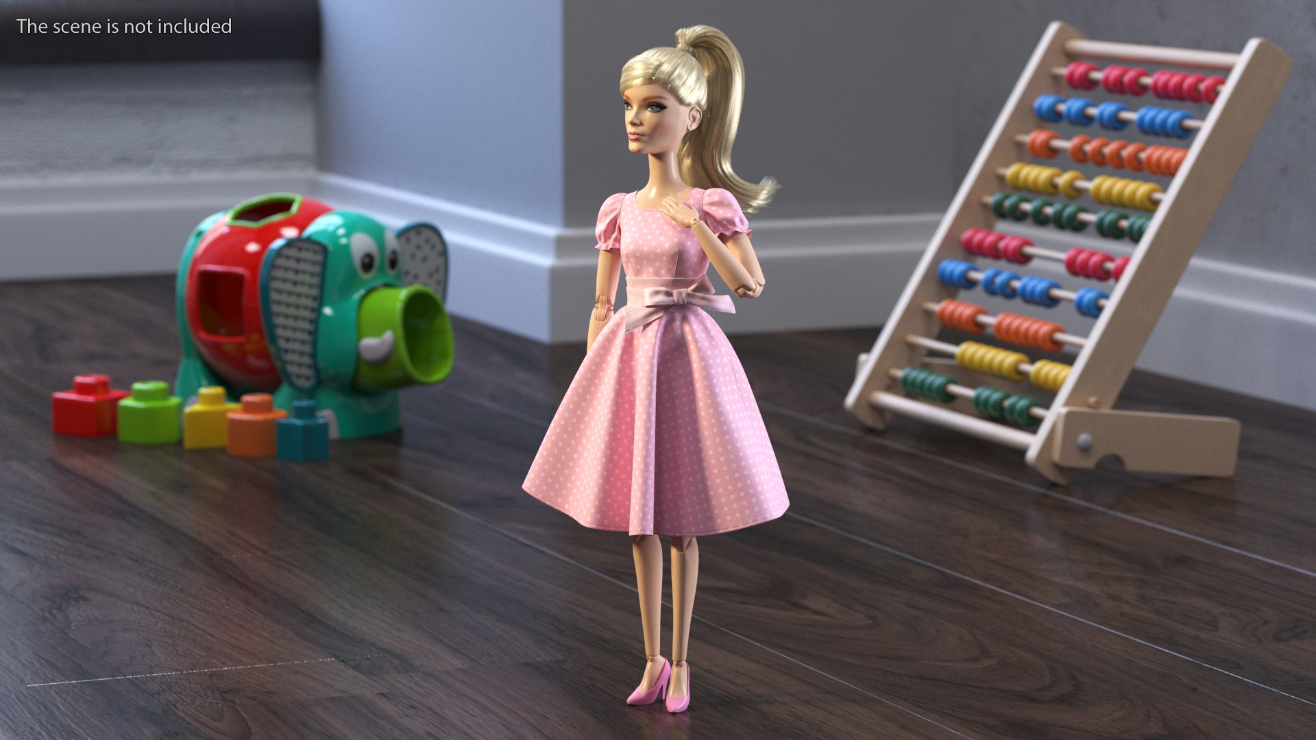 3D model Barbie Doll in Pink Dress Rigged - TurboSquid 1991544