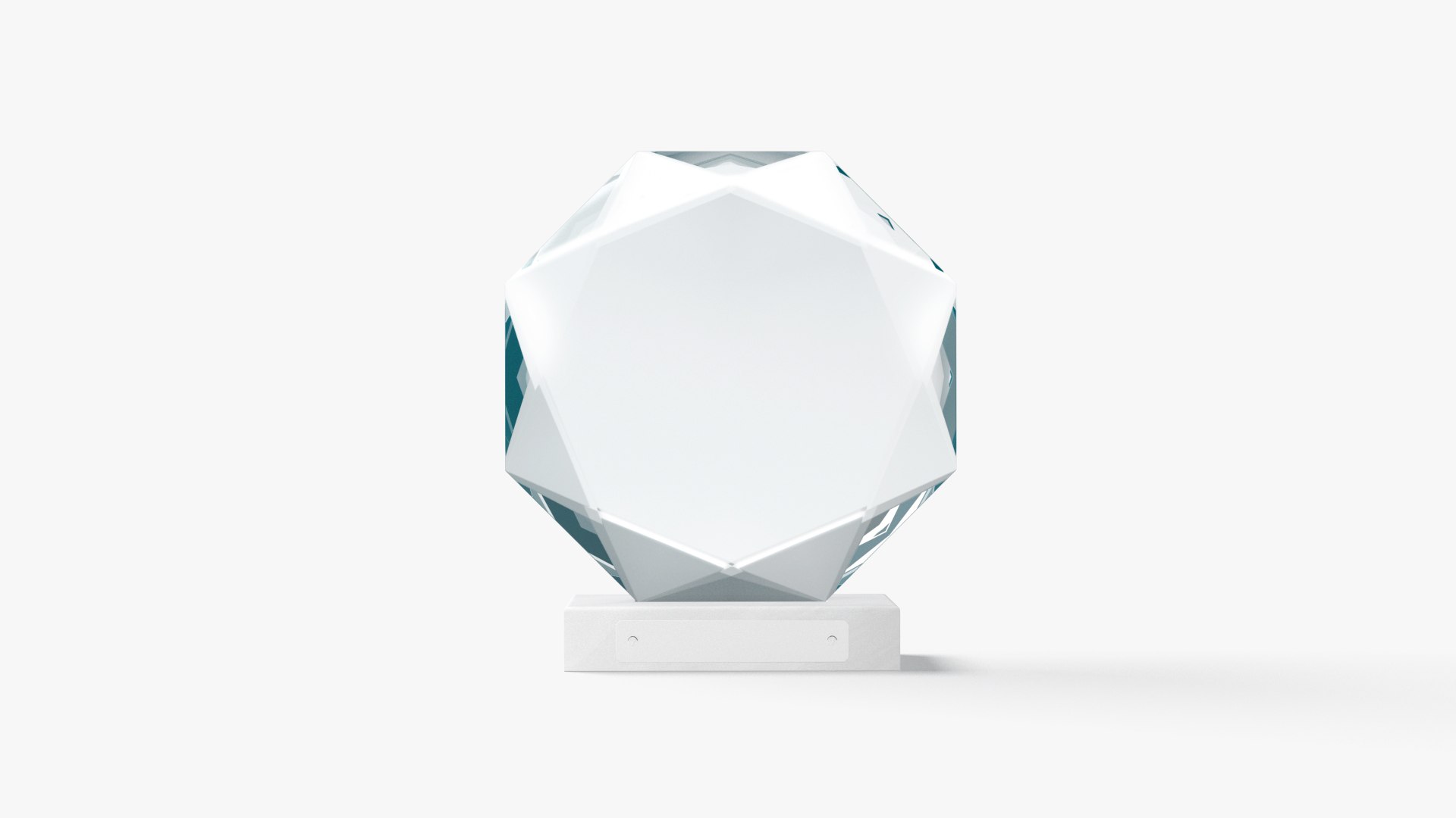 Octagon Glass Award Trophy - Crystal Plaque Trophies 3D Model ...