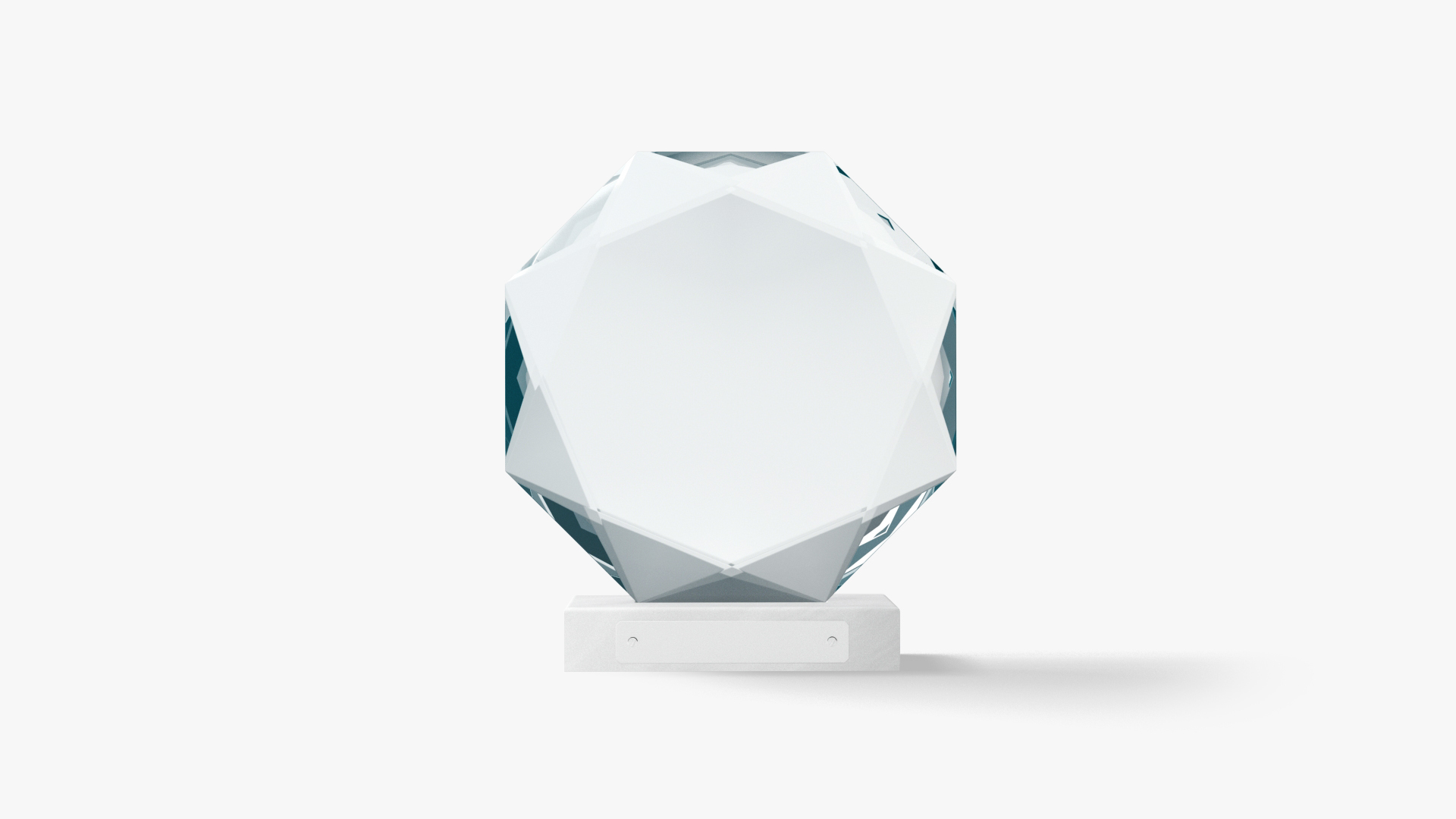 Octagon Glass Award Trophy - Crystal Plaque Trophies 3D Model ...