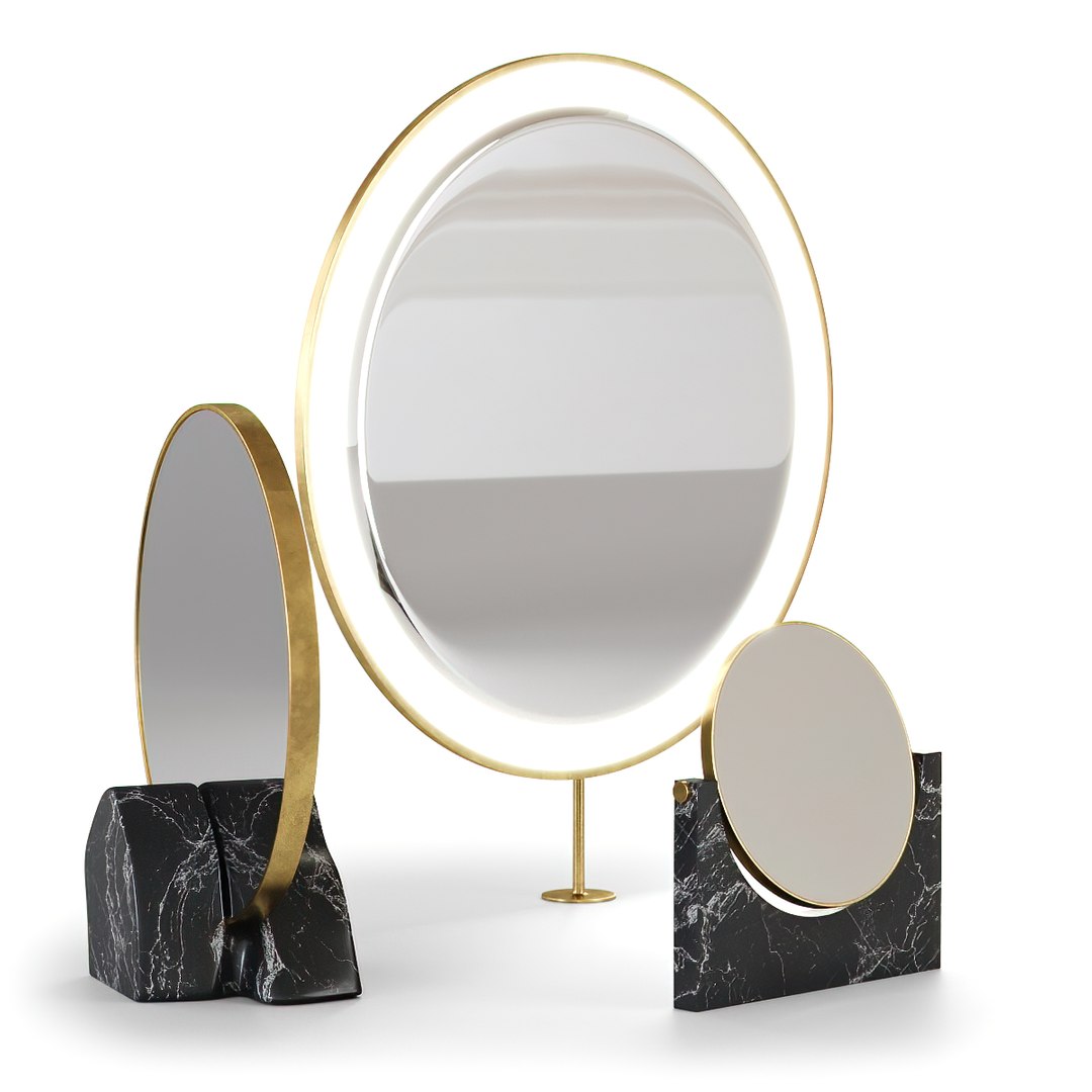 Modern Table Mirror Set 3D - TurboSquid 1856299