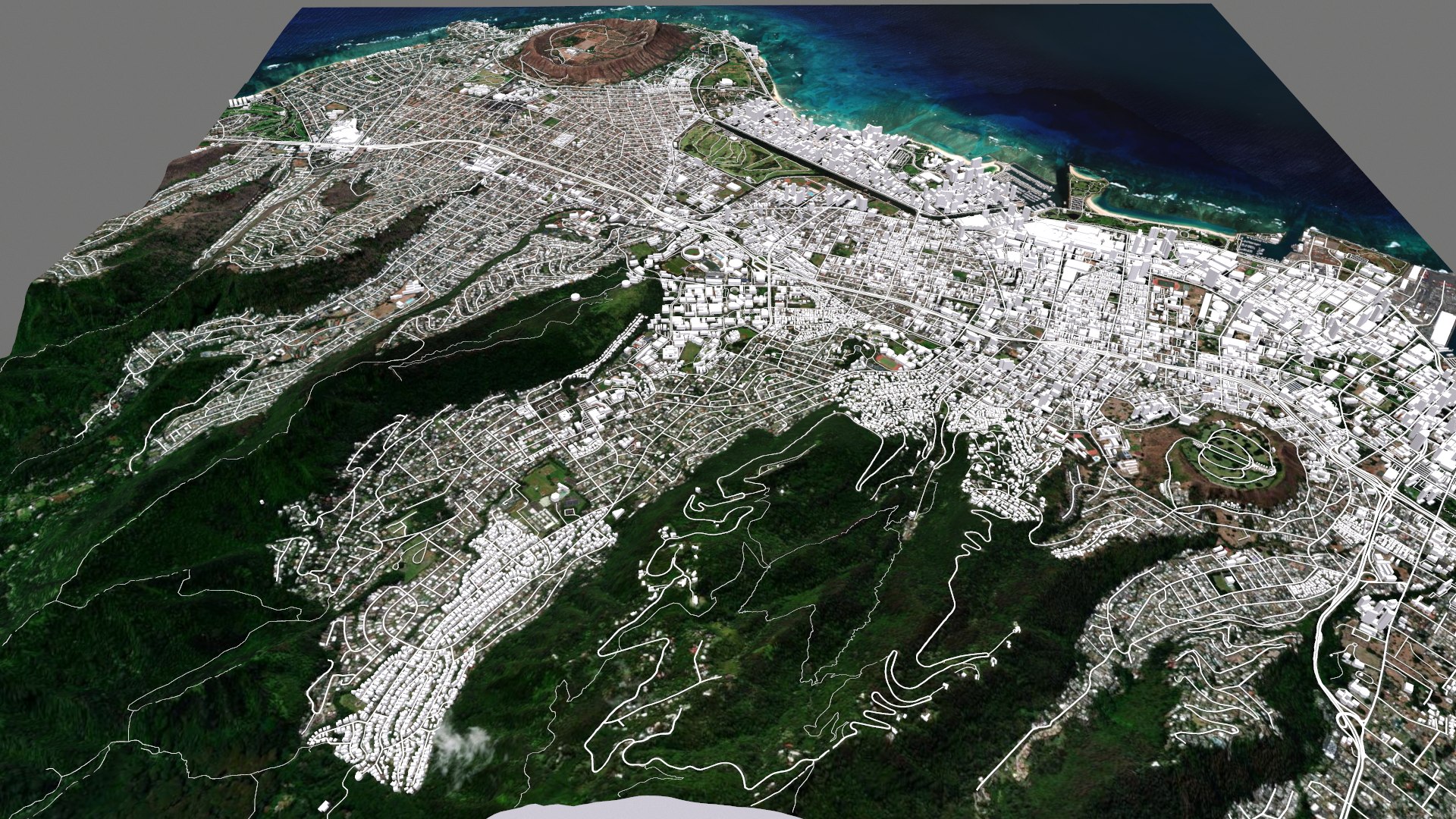 3D Cityscape Honolulu Hawaii - TurboSquid 1944342