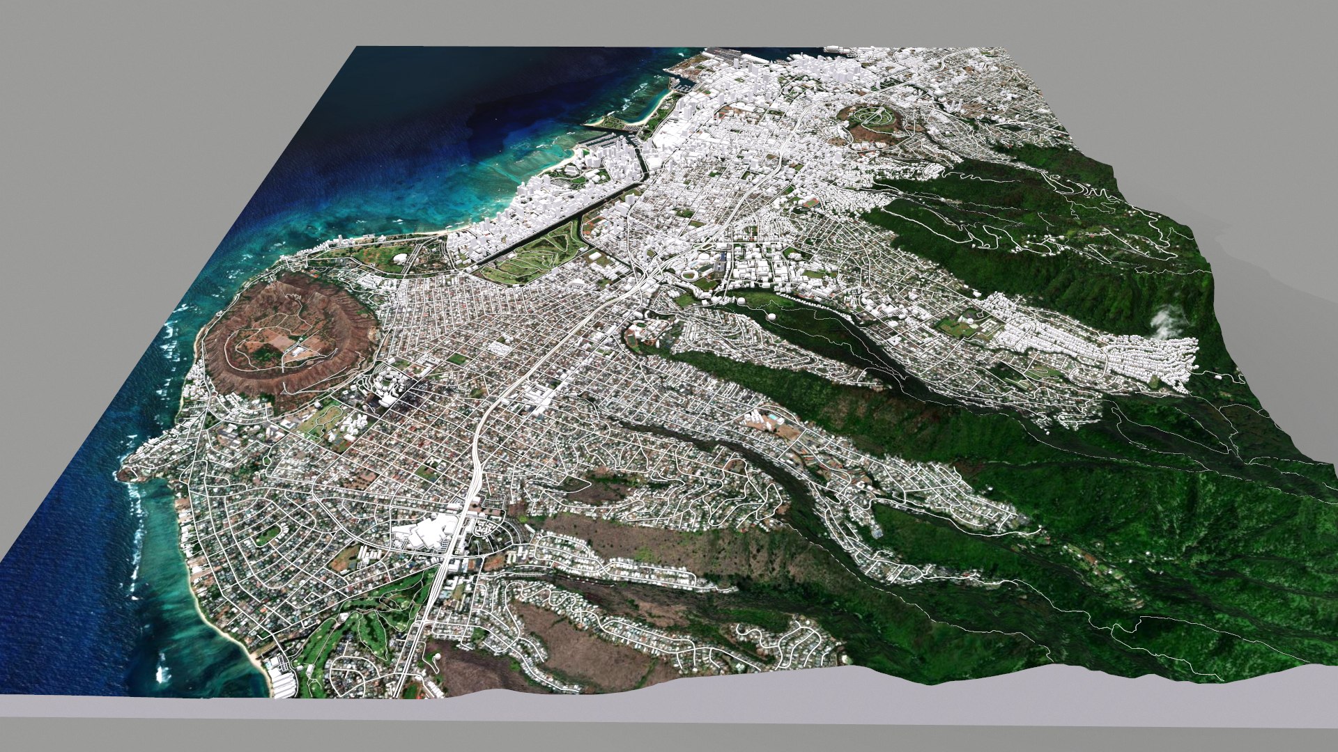 3D Cityscape Honolulu Hawaii - TurboSquid 1944342