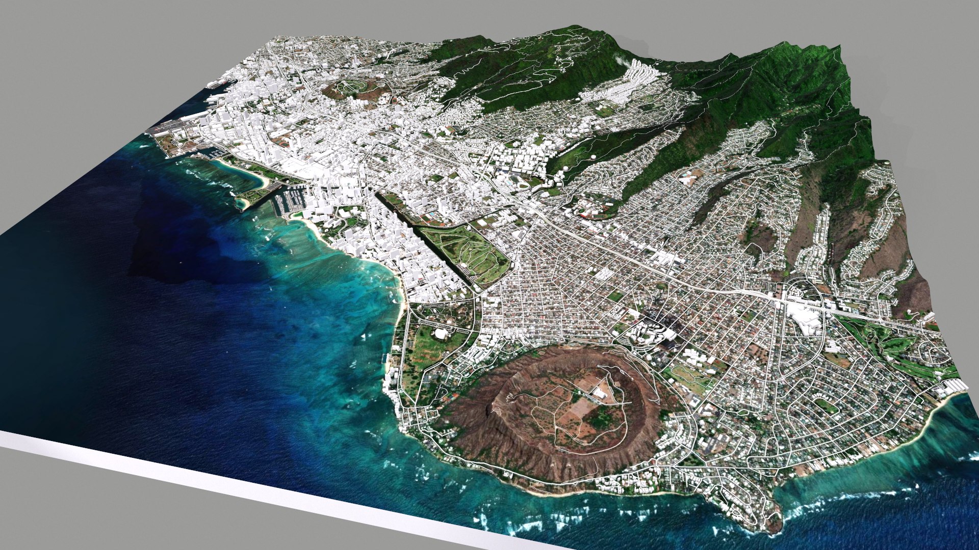 3D Cityscape Honolulu Hawaii - TurboSquid 1944342