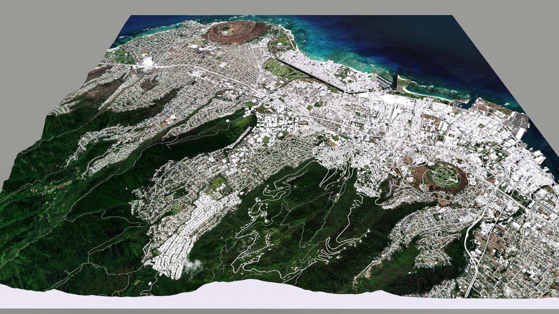 3D Cityscape Honolulu Hawaii - TurboSquid 1944342