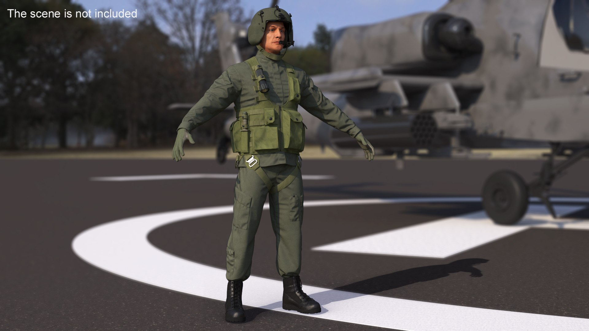 Helicopter Pilot 3d Model