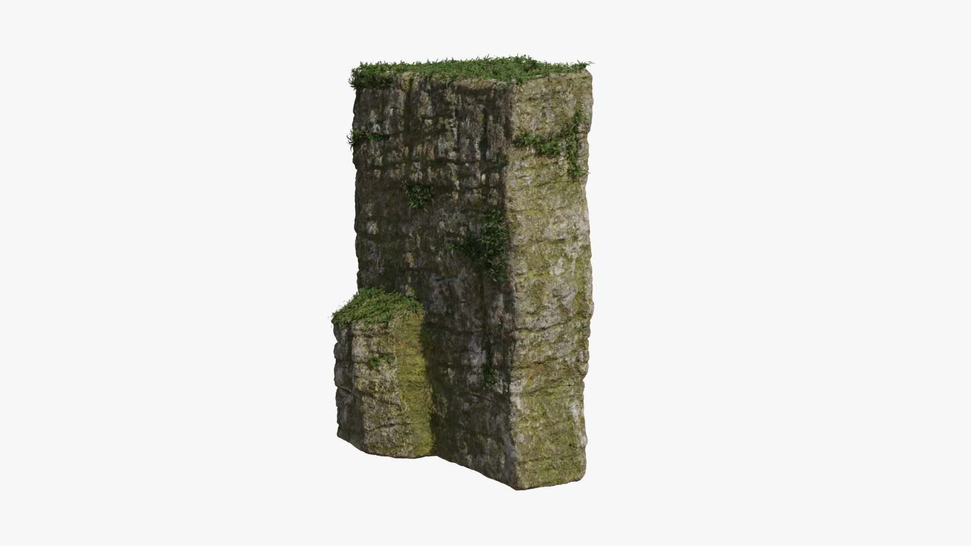 3D Rock Mossy Cliff Model - TurboSquid 2238794