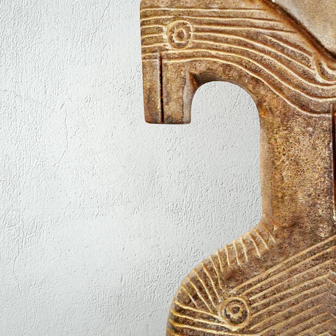 3D Vintage Java Stone Property Marker On Stand - TurboSquid 2129786