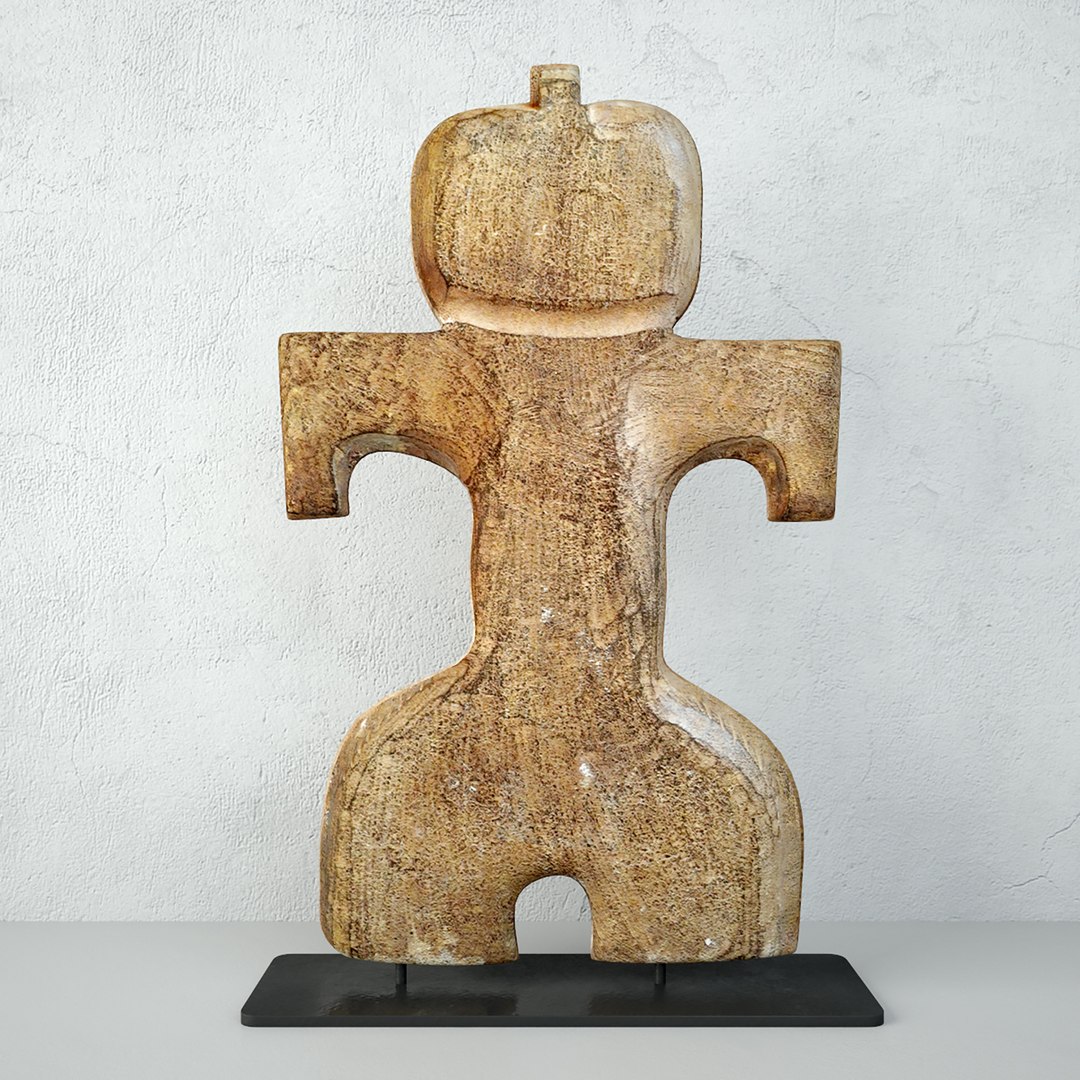 3D Vintage Java Stone Property Marker On Stand - TurboSquid 2129786