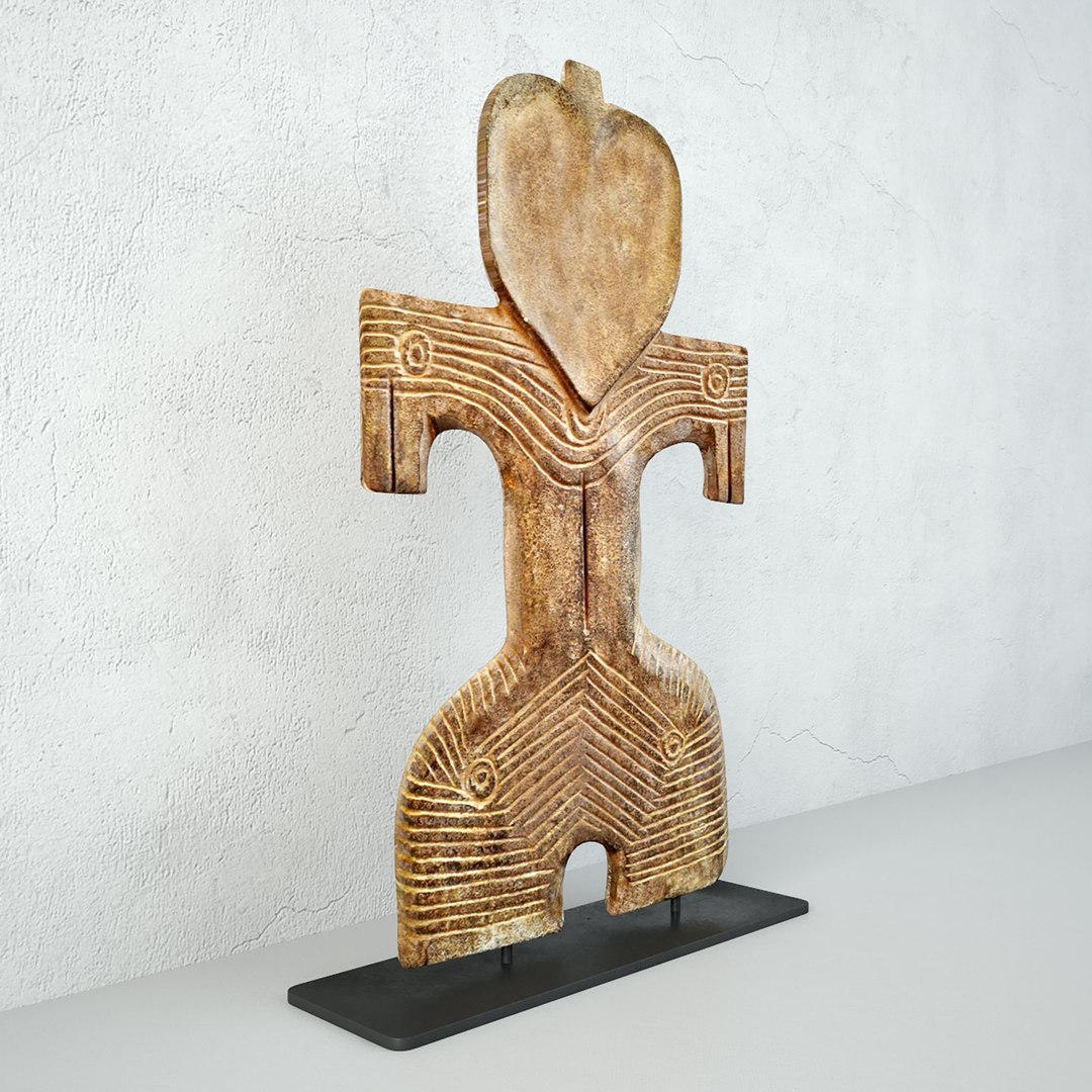 3D Vintage Java Stone Property Marker On Stand - TurboSquid 2129786