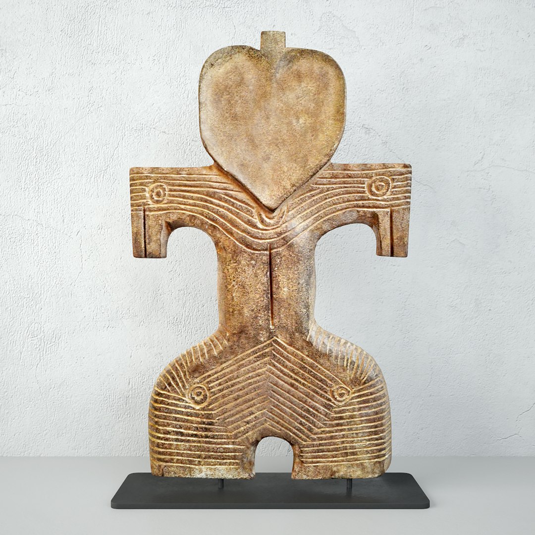 3D Vintage Java Stone Property Marker On Stand - TurboSquid 2129786