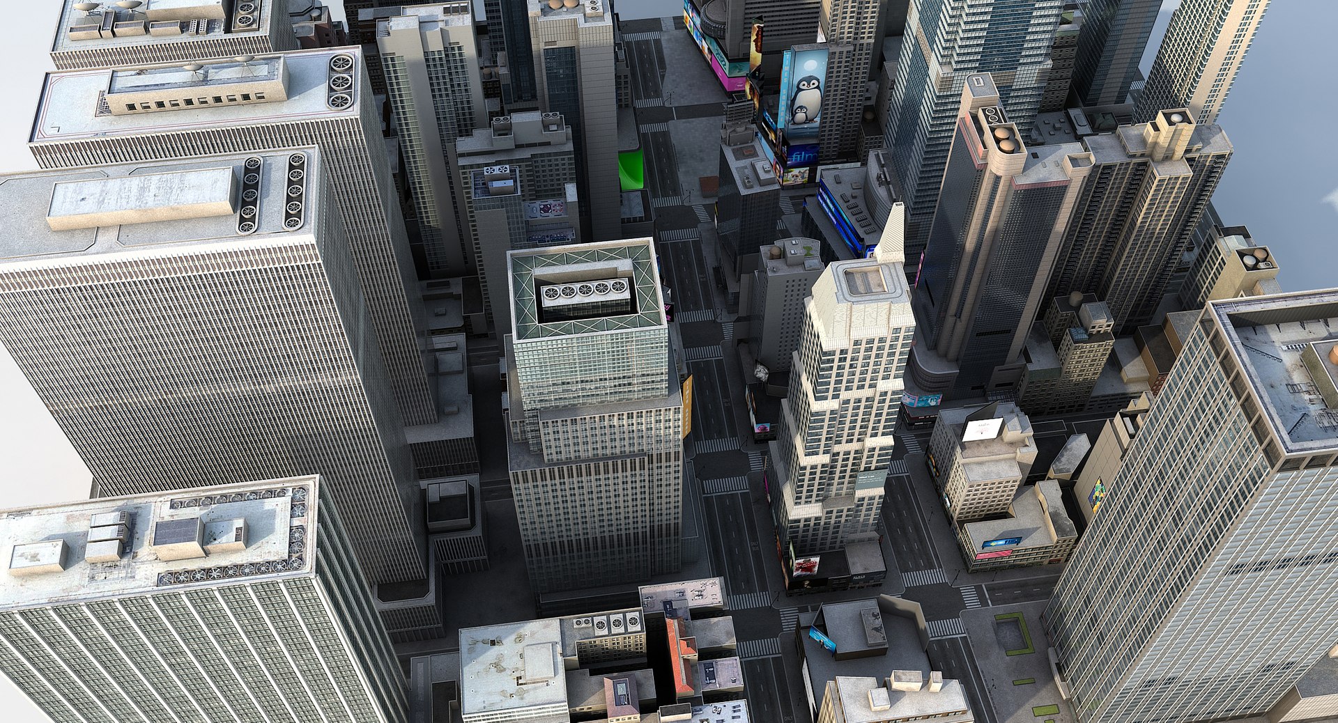 Manhattan District Times Square B Low Poly 3D Model - TurboSquid 2209934