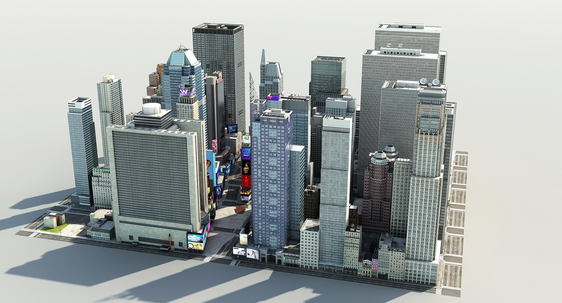 Manhattan District Times Square B Low Poly 3D Model - TurboSquid 2209934