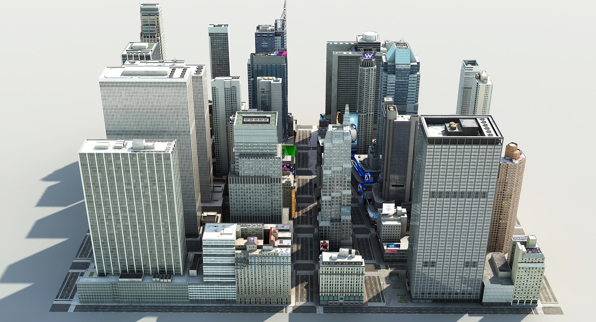 Manhattan District Times Square B Low Poly 3D Model - TurboSquid 2209934