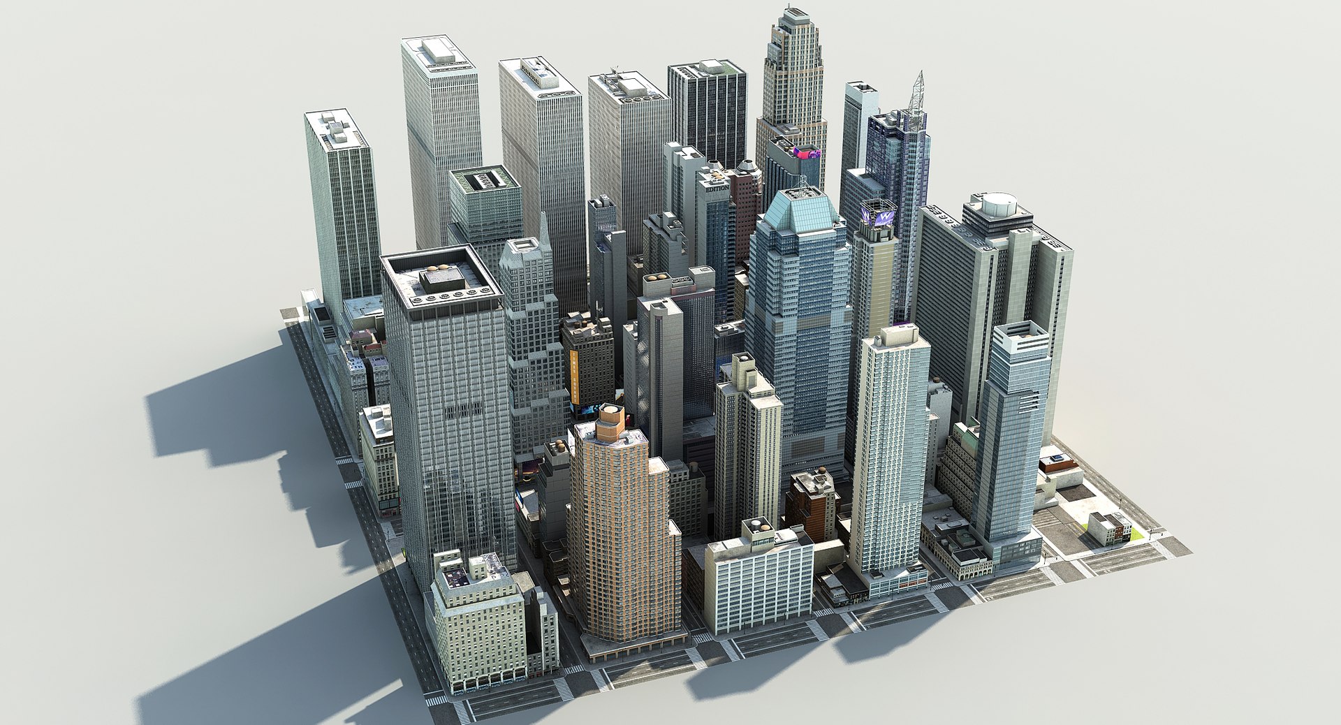 Manhattan District Times Square B Low Poly 3D Model - TurboSquid 2209934
