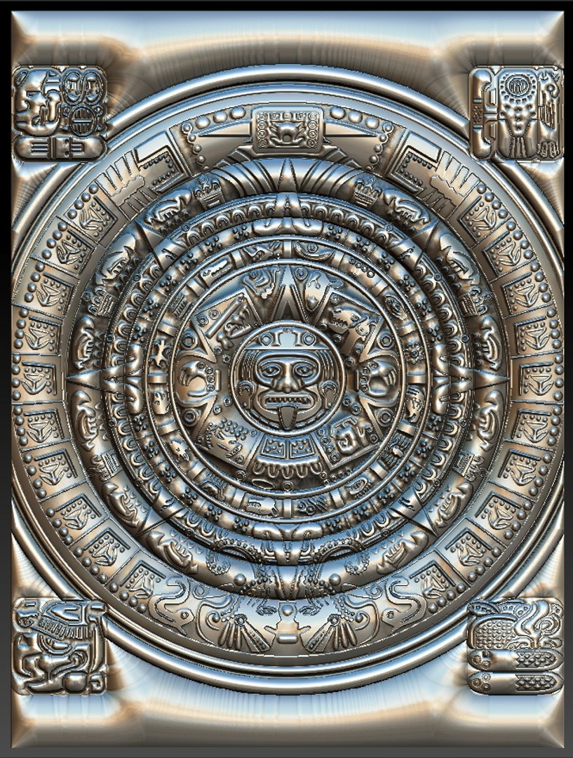 3D mayan calendar stl cnc model - TurboSquid 1251999