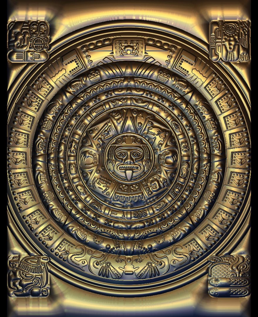 3D mayan calendar stl cnc model - TurboSquid 1251999