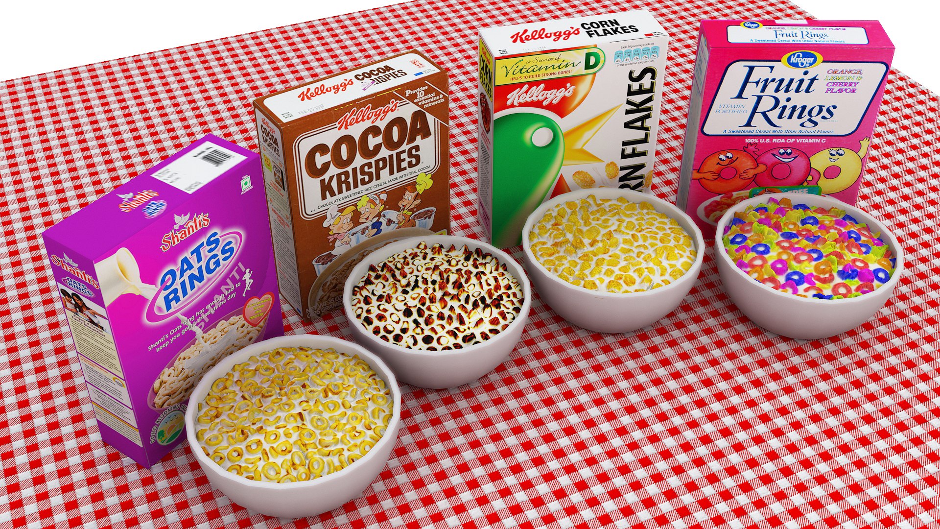 Breakfast Cereals 3D Model - TurboSquid 1925872
