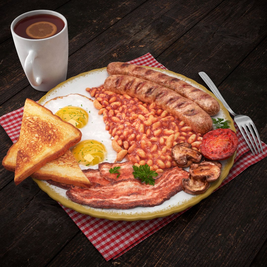 3D English Breakfast Model - TurboSquid 1312643