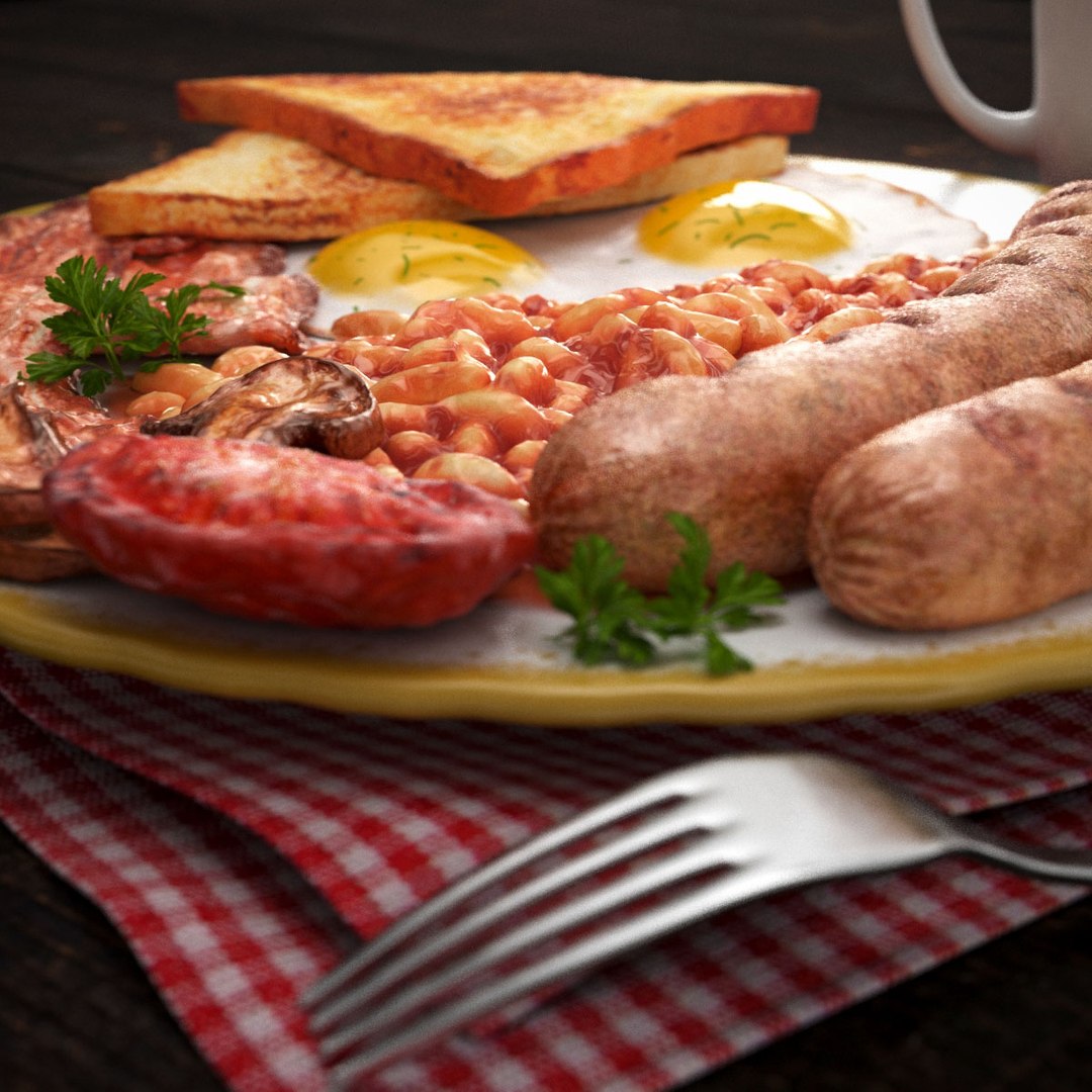 3D English Breakfast Model - TurboSquid 1312643