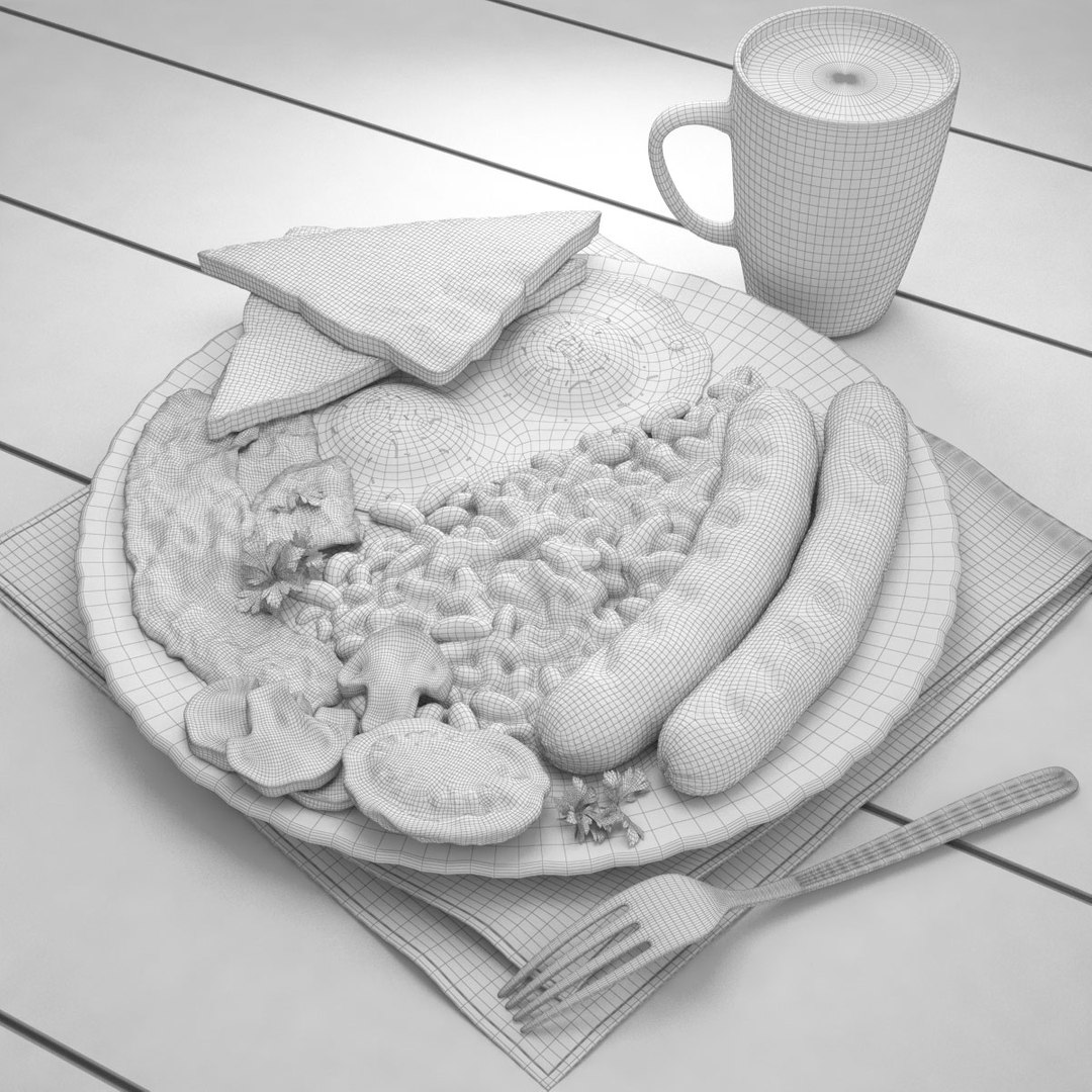 3D English Breakfast Model - TurboSquid 1312643