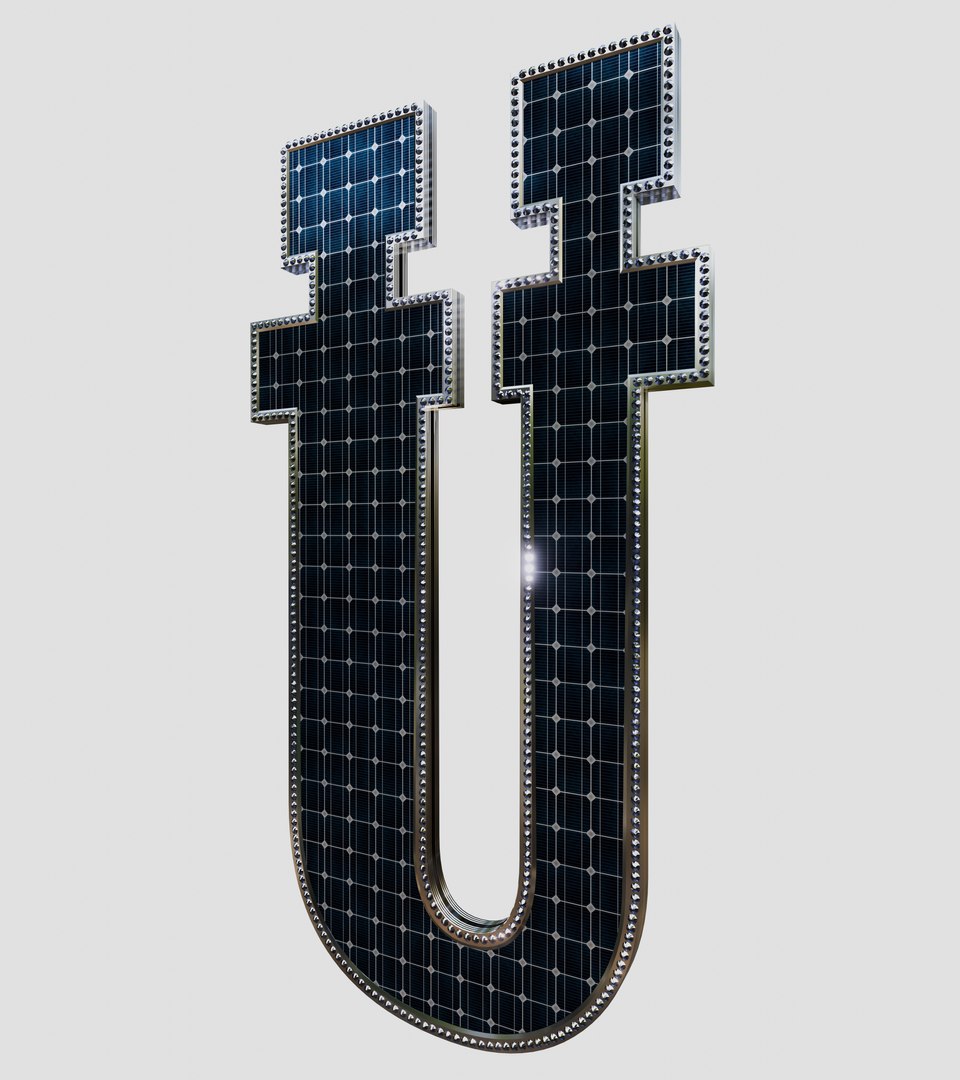 3D Solar Panel Letter - U Model - TurboSquid 2242445