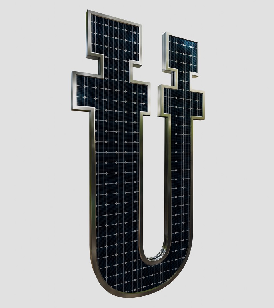 3D Solar Panel Letter - U Model - TurboSquid 2242445