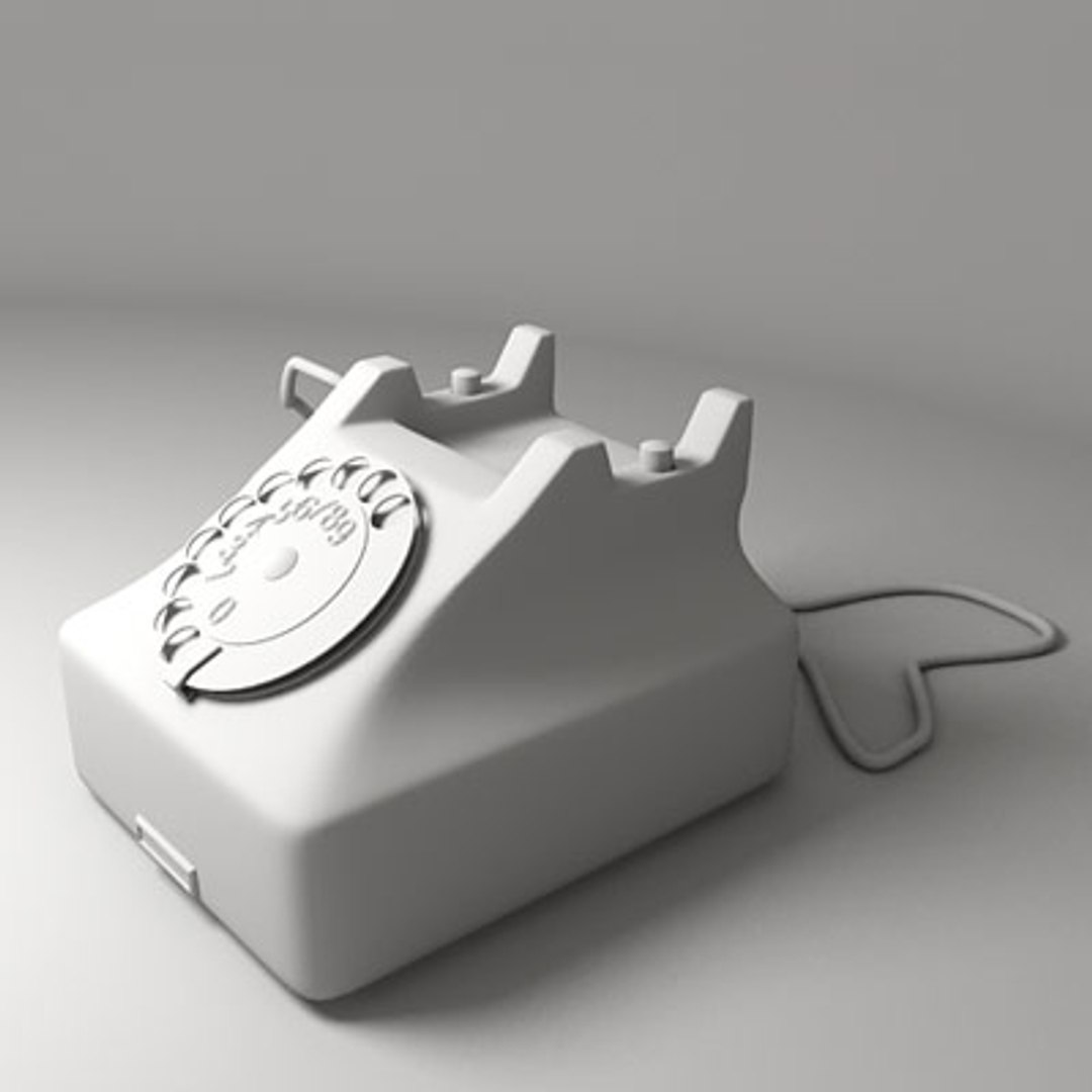 3d model vintage telephone