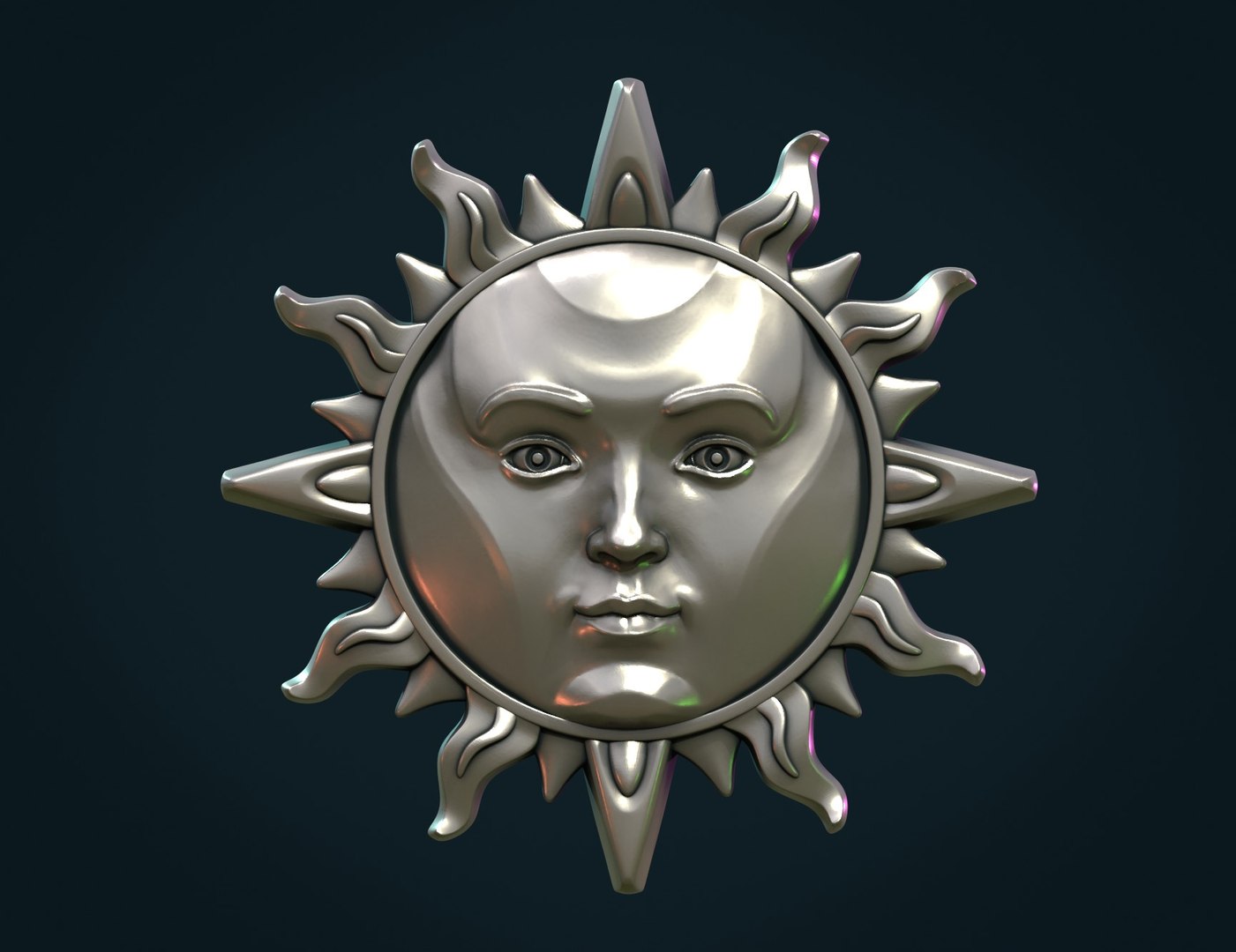Sun Face Pendant 3D Model - TurboSquid 1538749