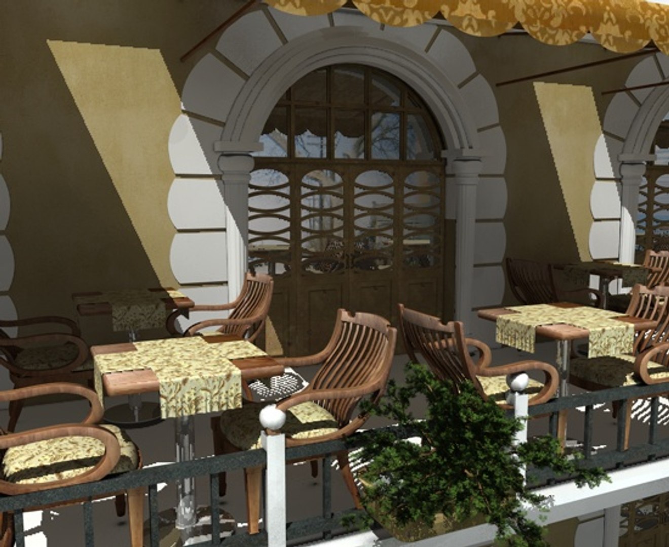 Cafe Cafeteria 3d Model