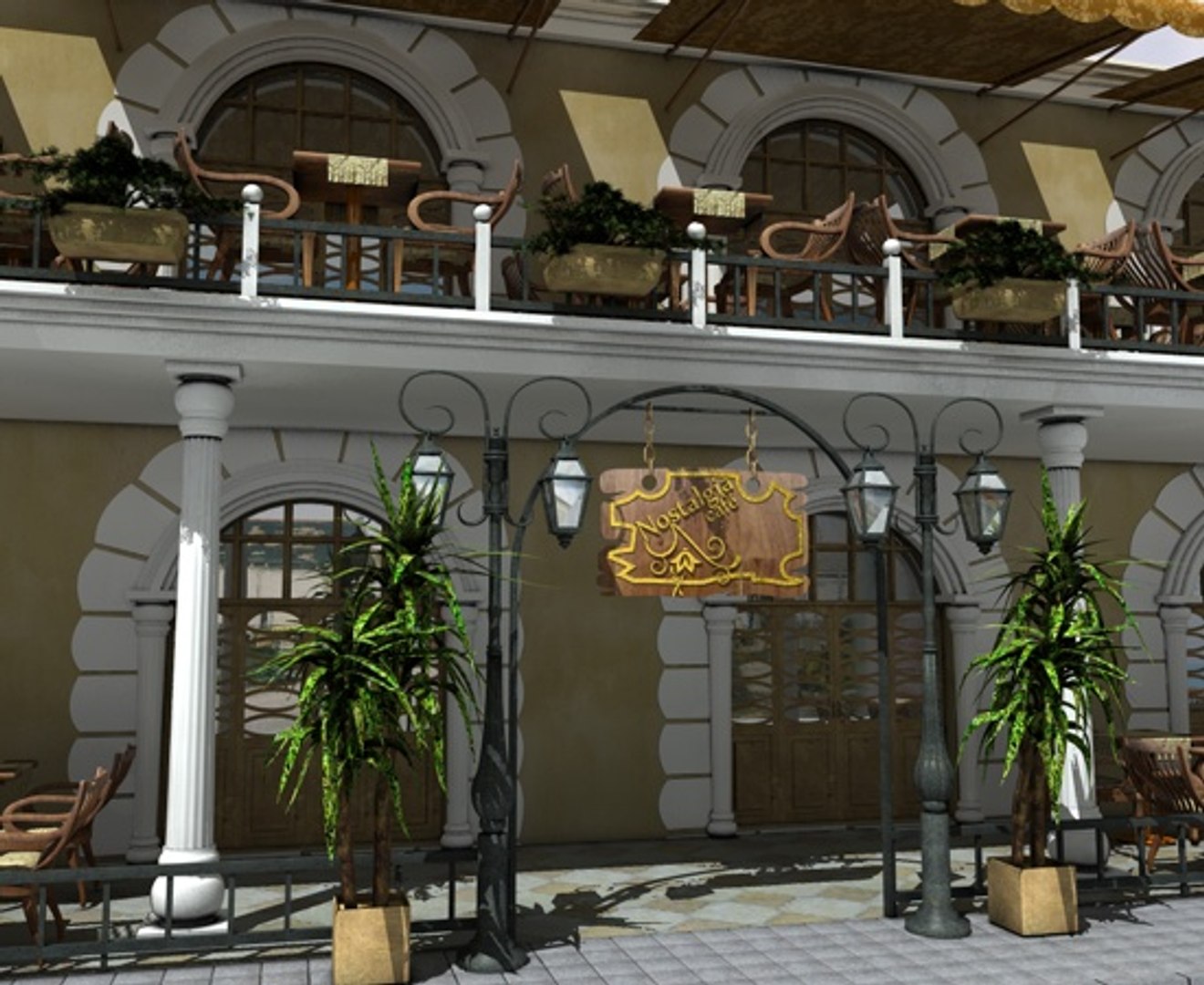 Cafe Cafeteria 3d Model