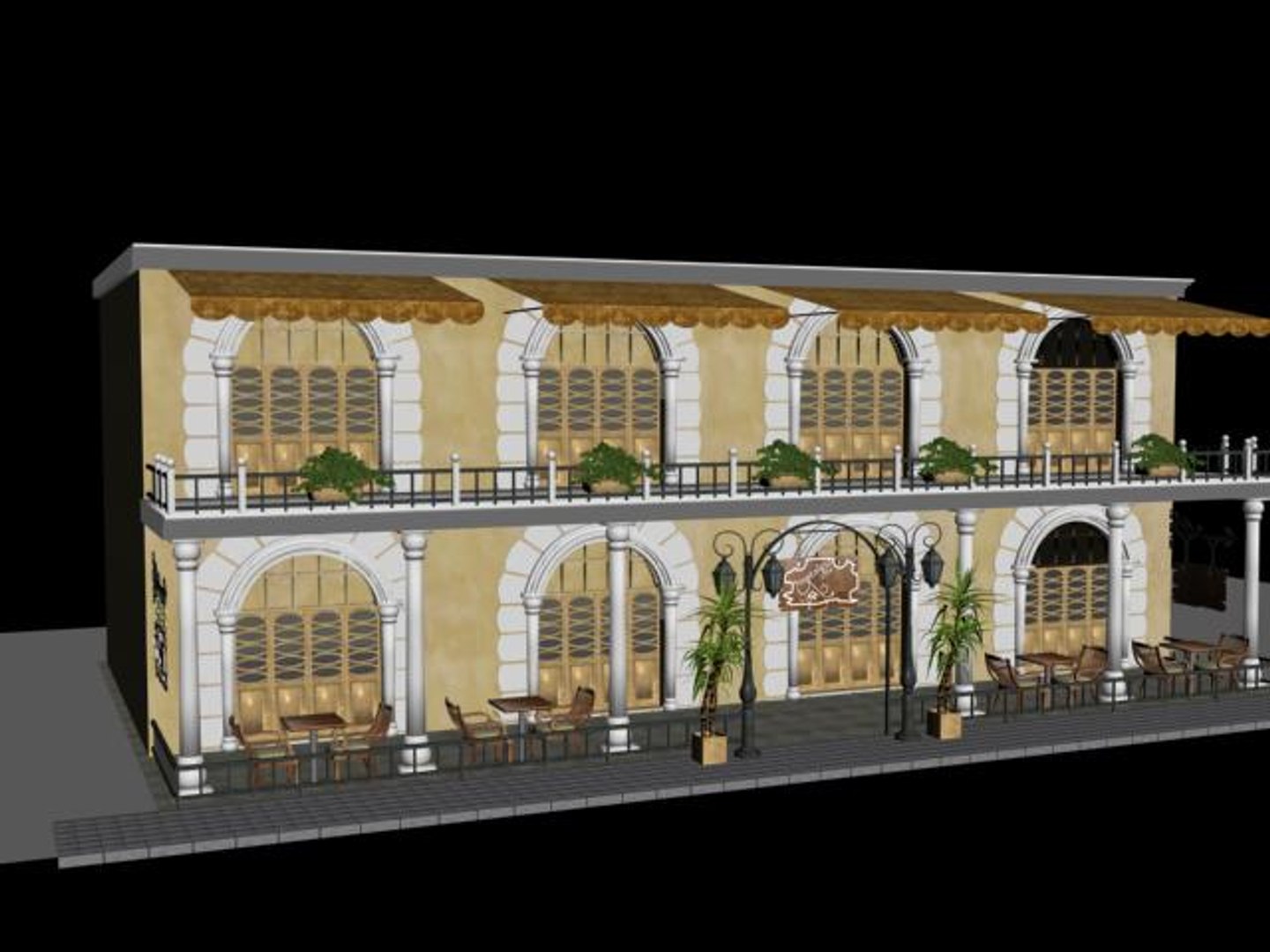 Cafe Cafeteria 3d Model