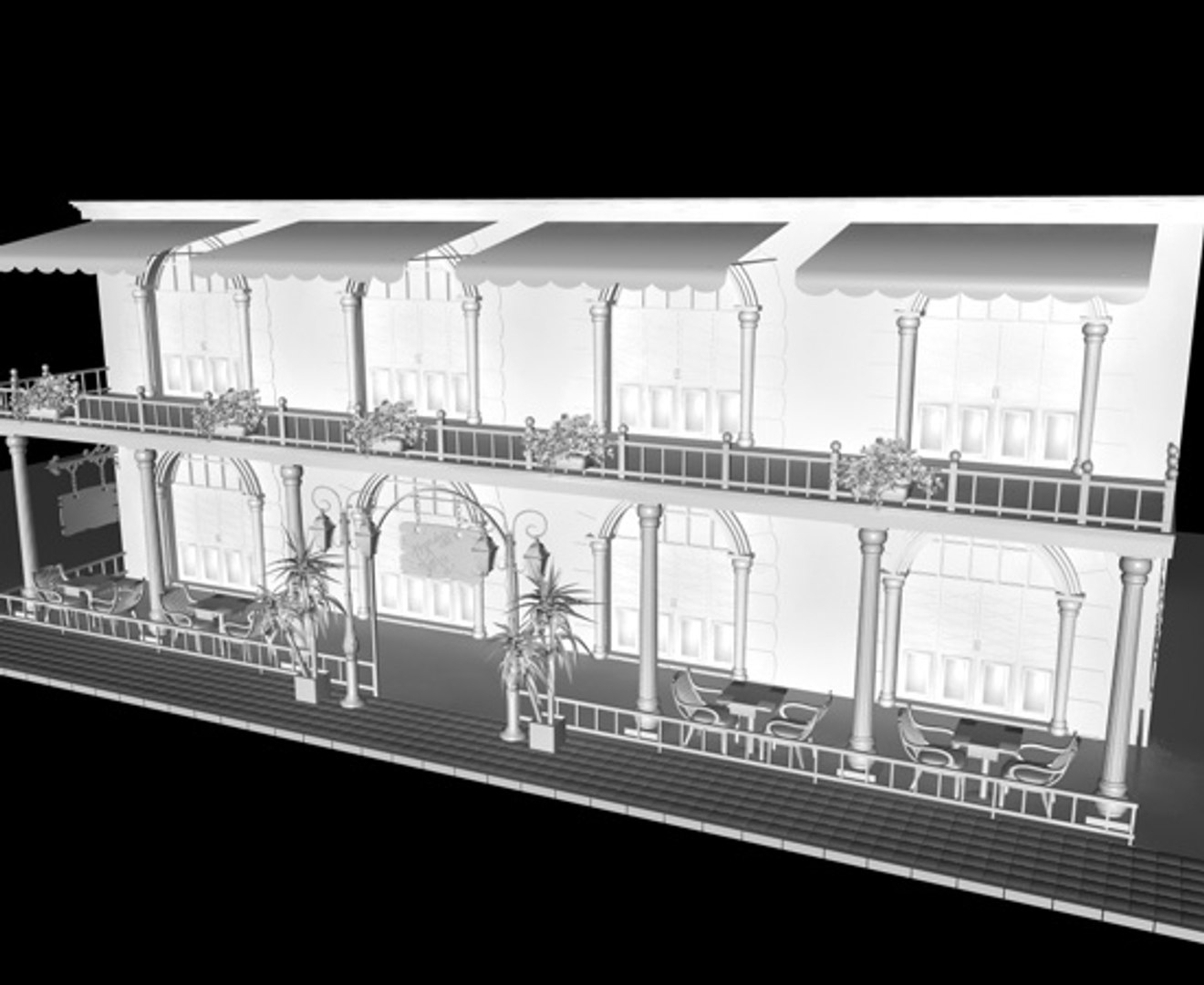 Cafe Cafeteria 3d Model