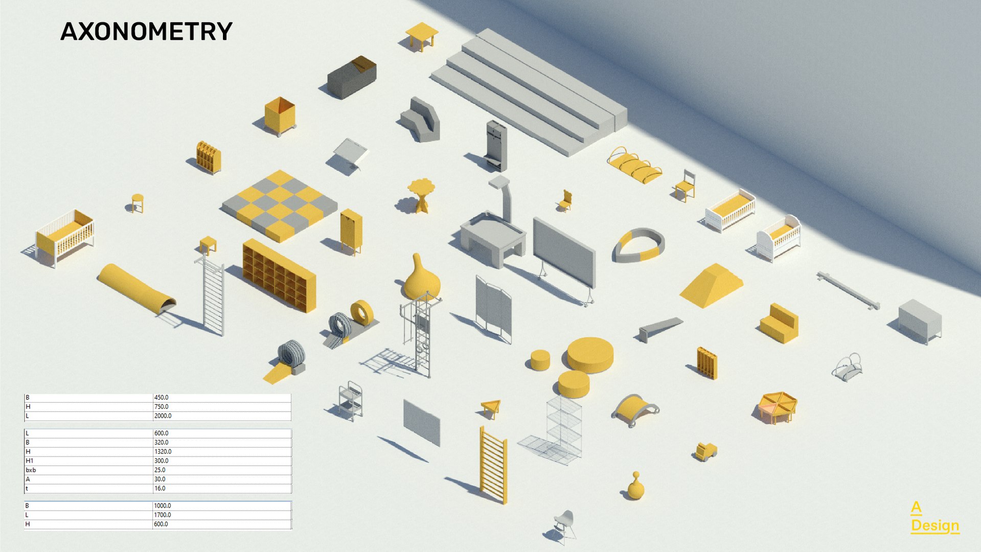 Equipment For Kindergarten And Childrens Rooms - Pack Of Revit Families ...