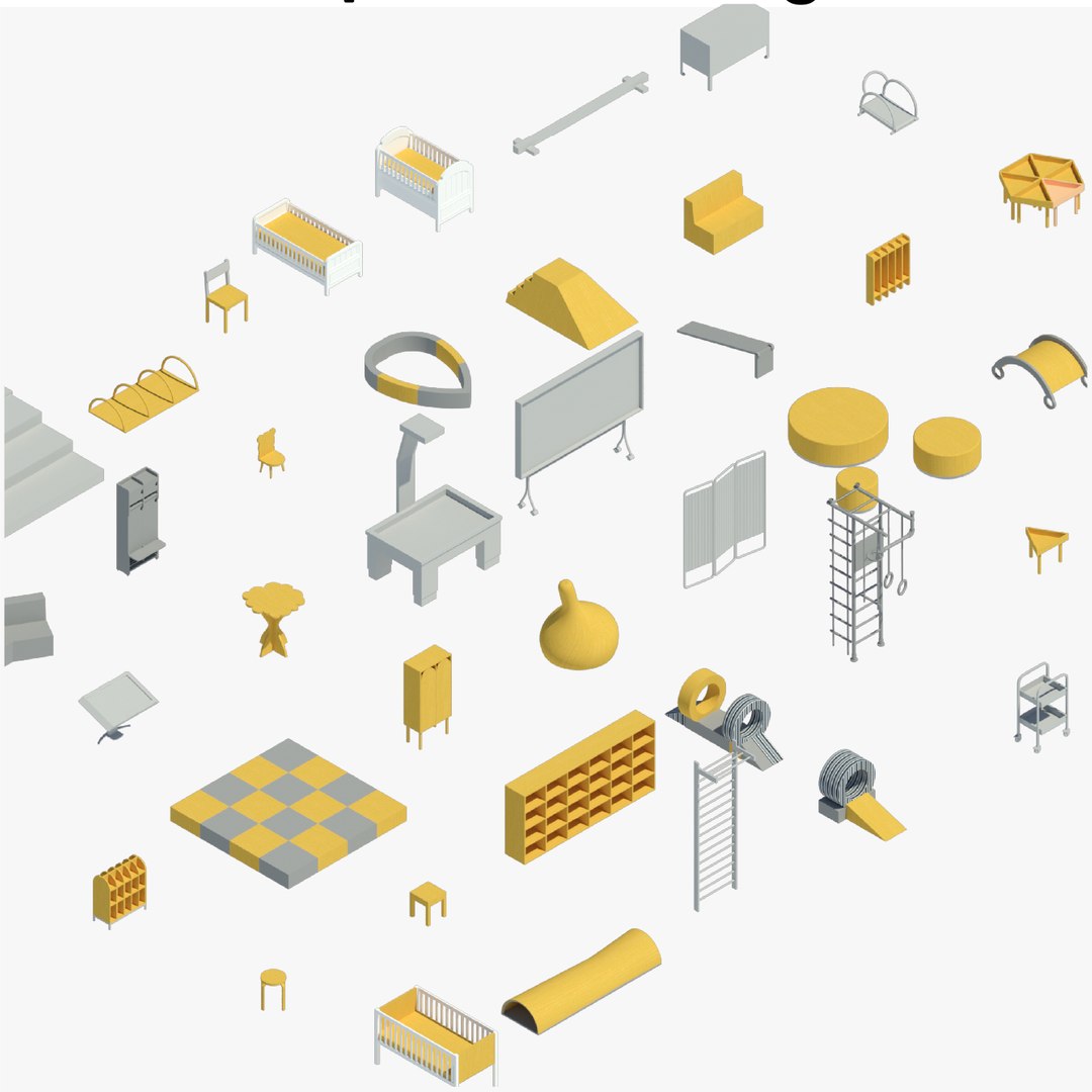 Equipment For Kindergarten And Childrens Rooms - Pack Of Revit Families ...