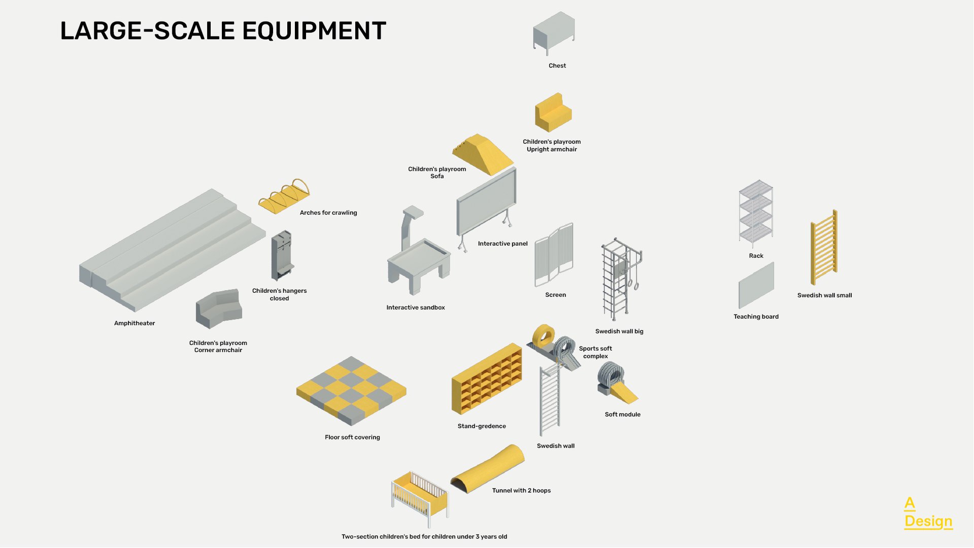 Equipment For Kindergarten And Childrens Rooms - Pack Of Revit Families ...
