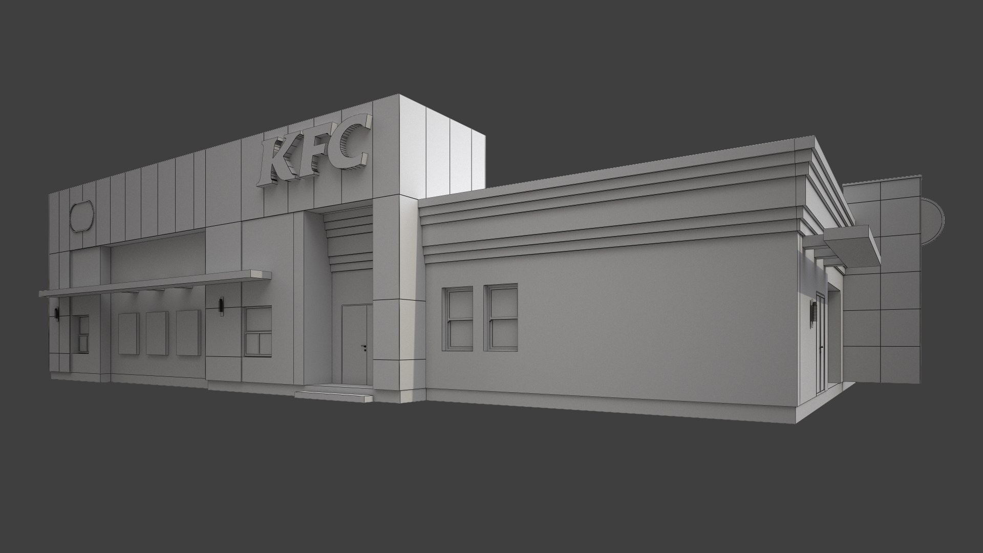 Kfc Restaurant Drive 3D Model - TurboSquid 1701670