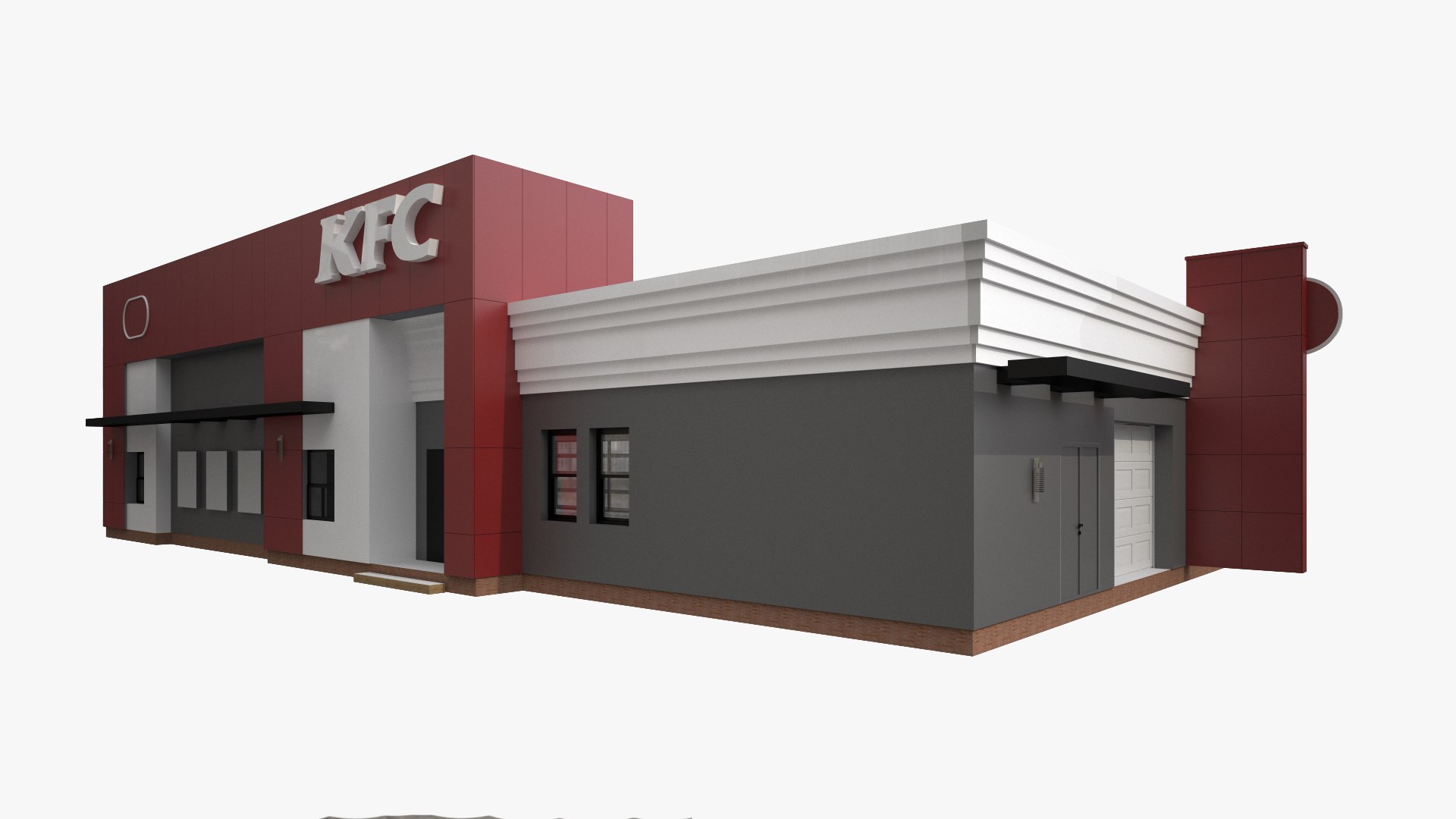 Kfc Restaurant Drive 3D Model - TurboSquid 1701670