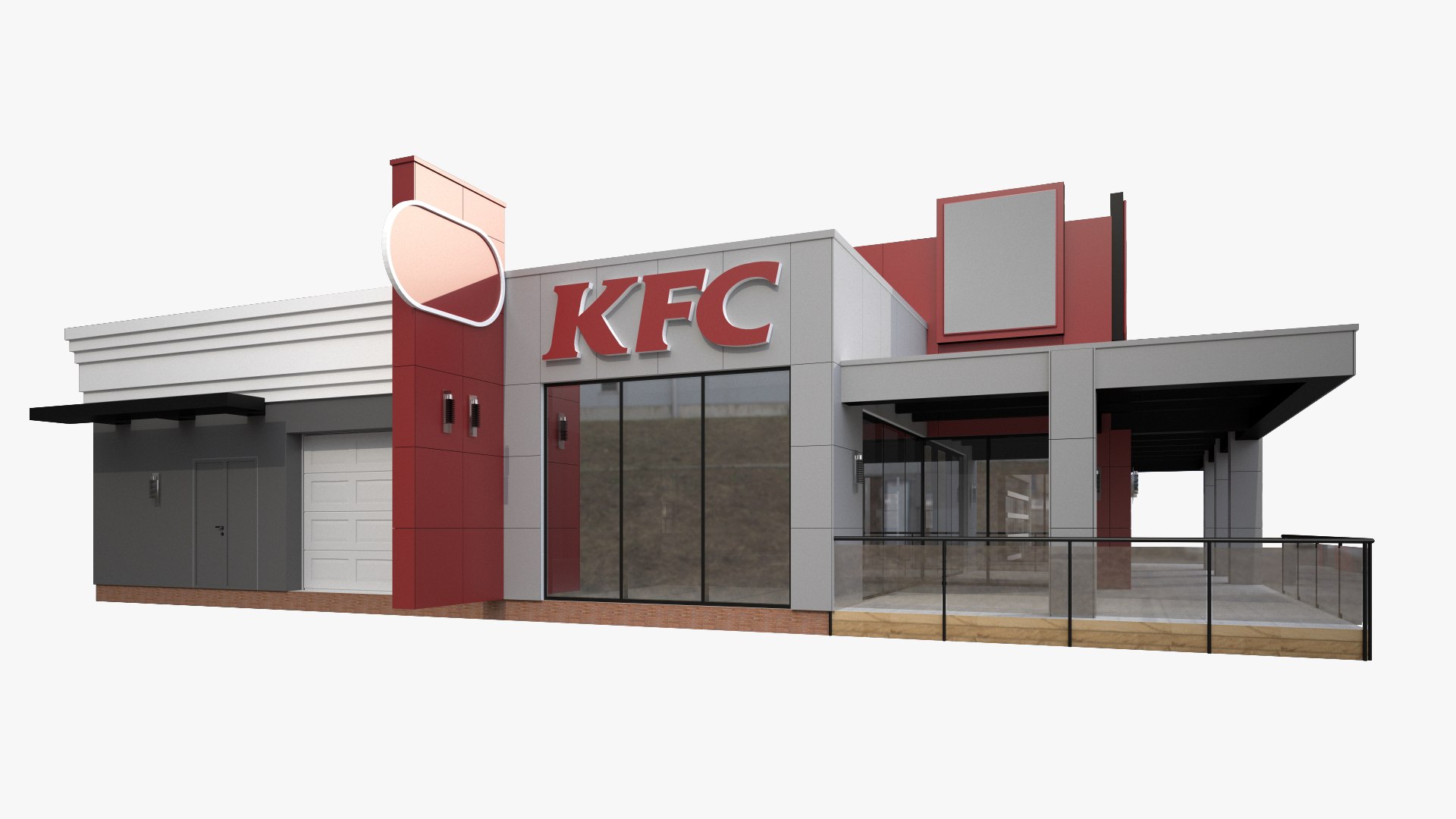 Kfc Restaurant Drive 3D Model - TurboSquid 1701670