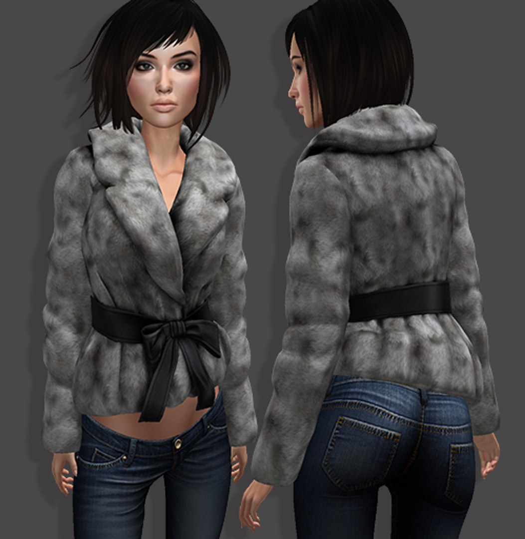 Jacket Fur Belt 3D Model - TurboSquid 1344289