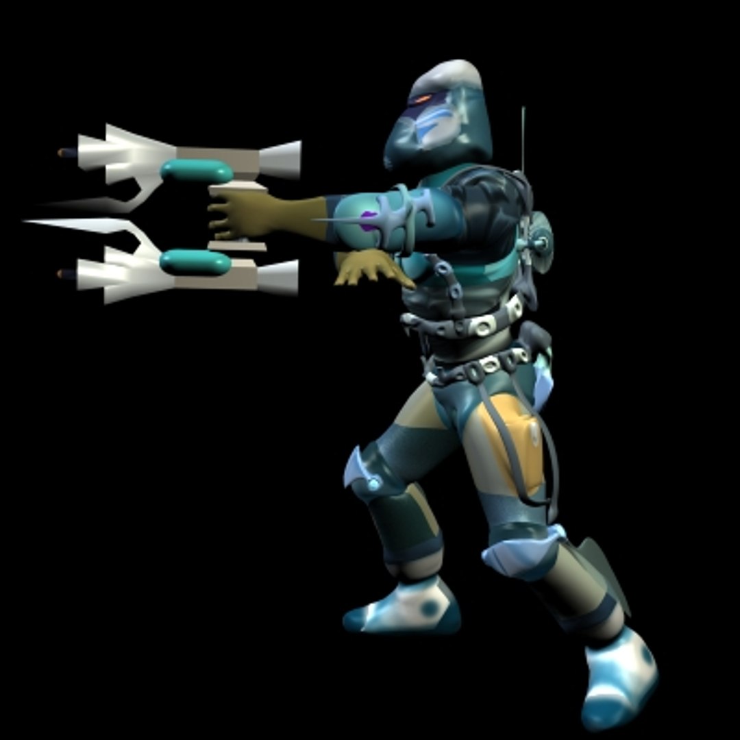 Combat Action Figure 3d Model