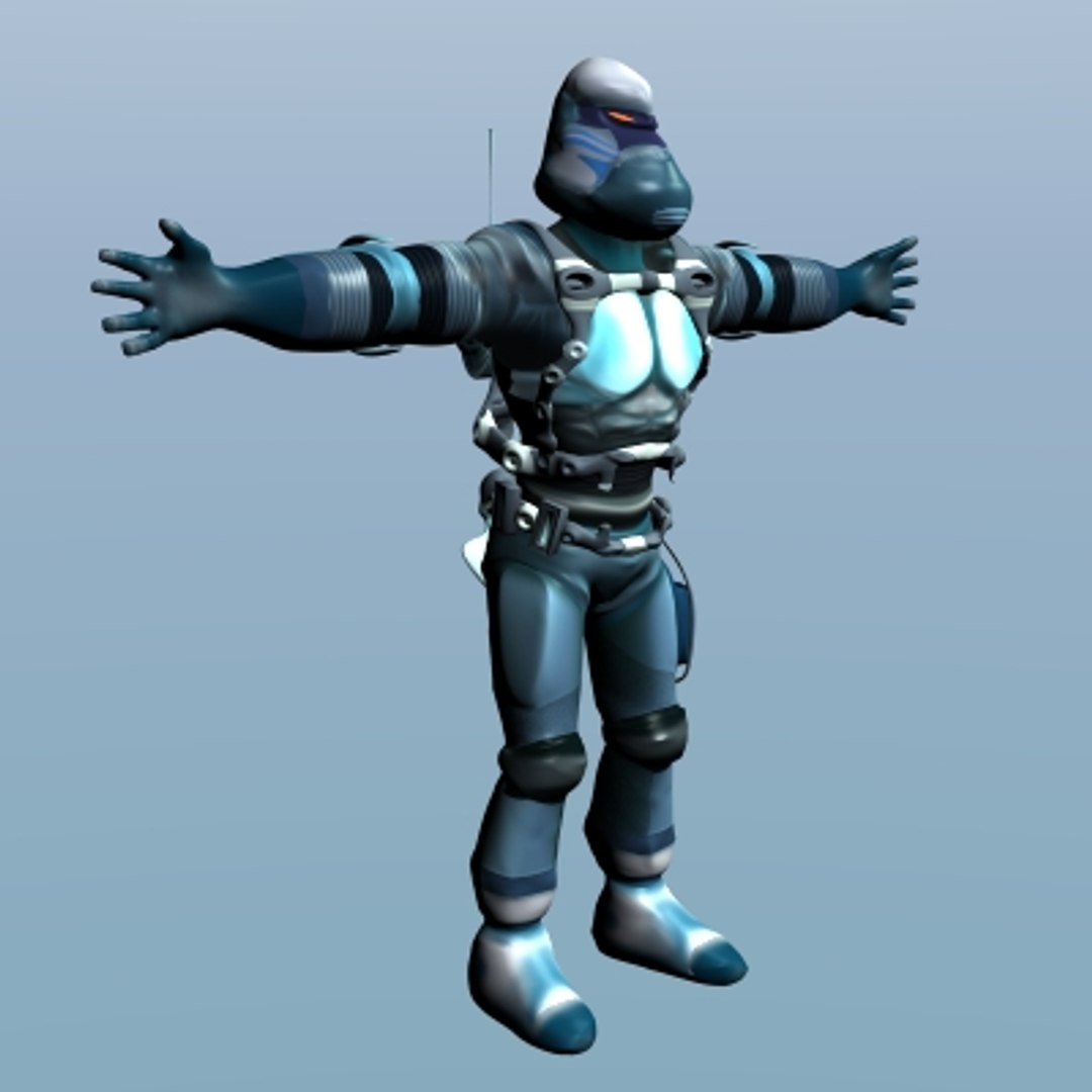Combat Action Figure 3d Model