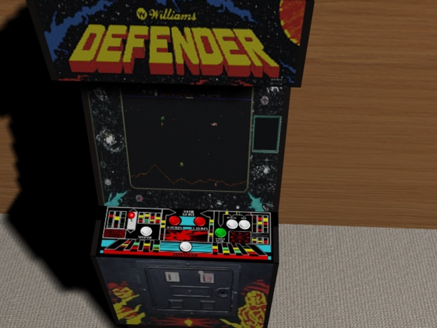 Defender Arcade Machine 3d Model
