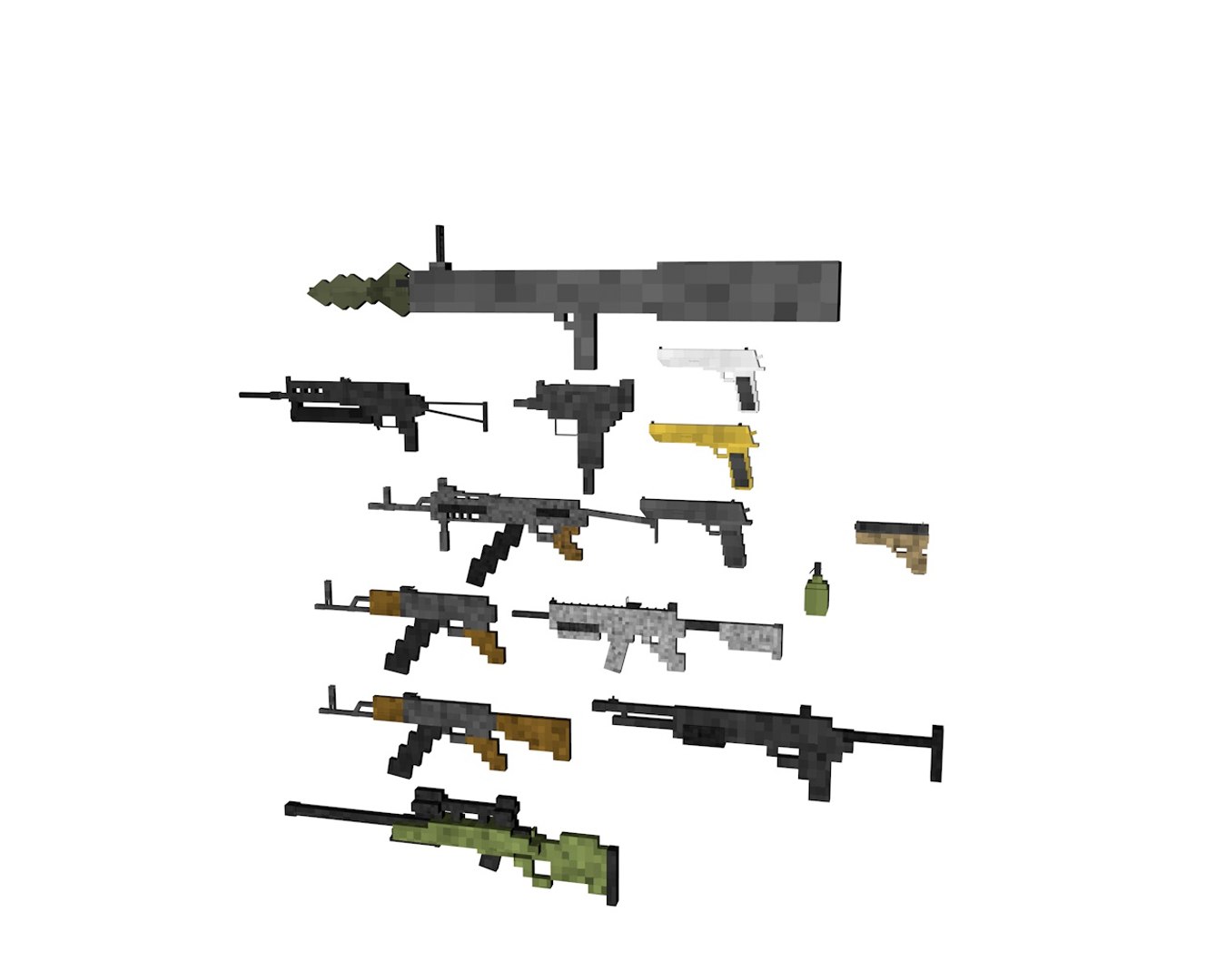 Weapons Pack V1 3d Model