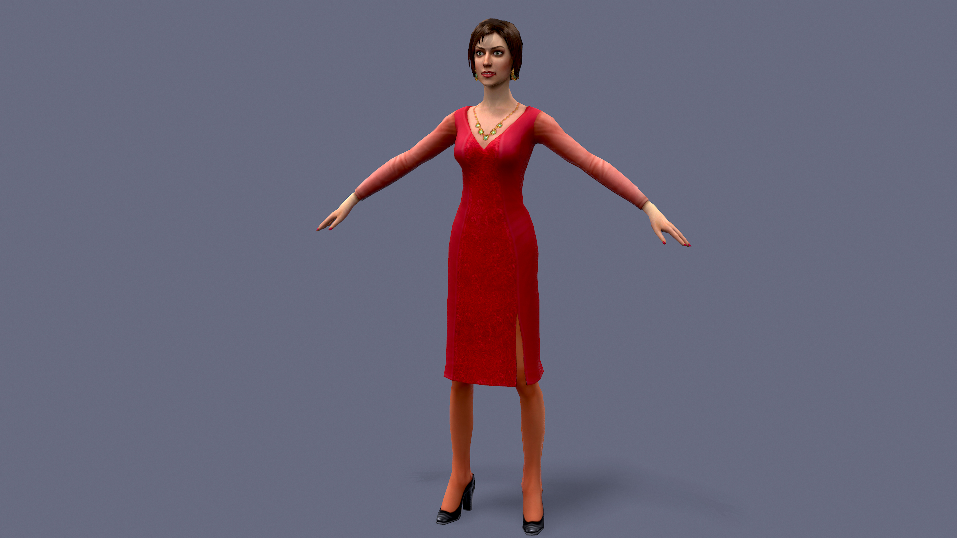 lady in red dress3D模型 - TurboSquid 2102093