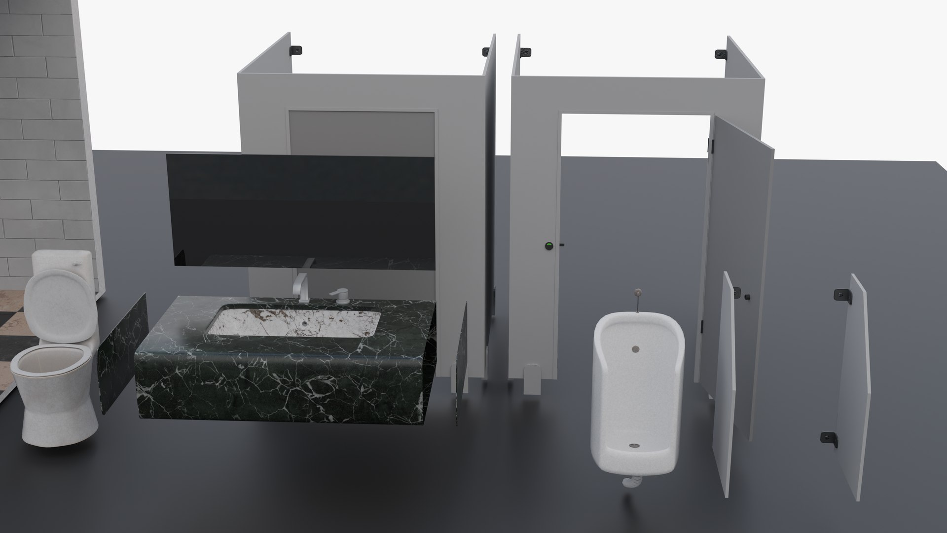 Modern Bathroom - Modular 3D Environment Model - TurboSquid 2413571