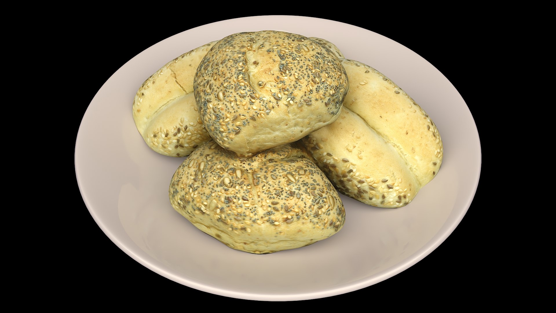 Food 06 Rolls On Plate 3D Model - TurboSquid 1721678