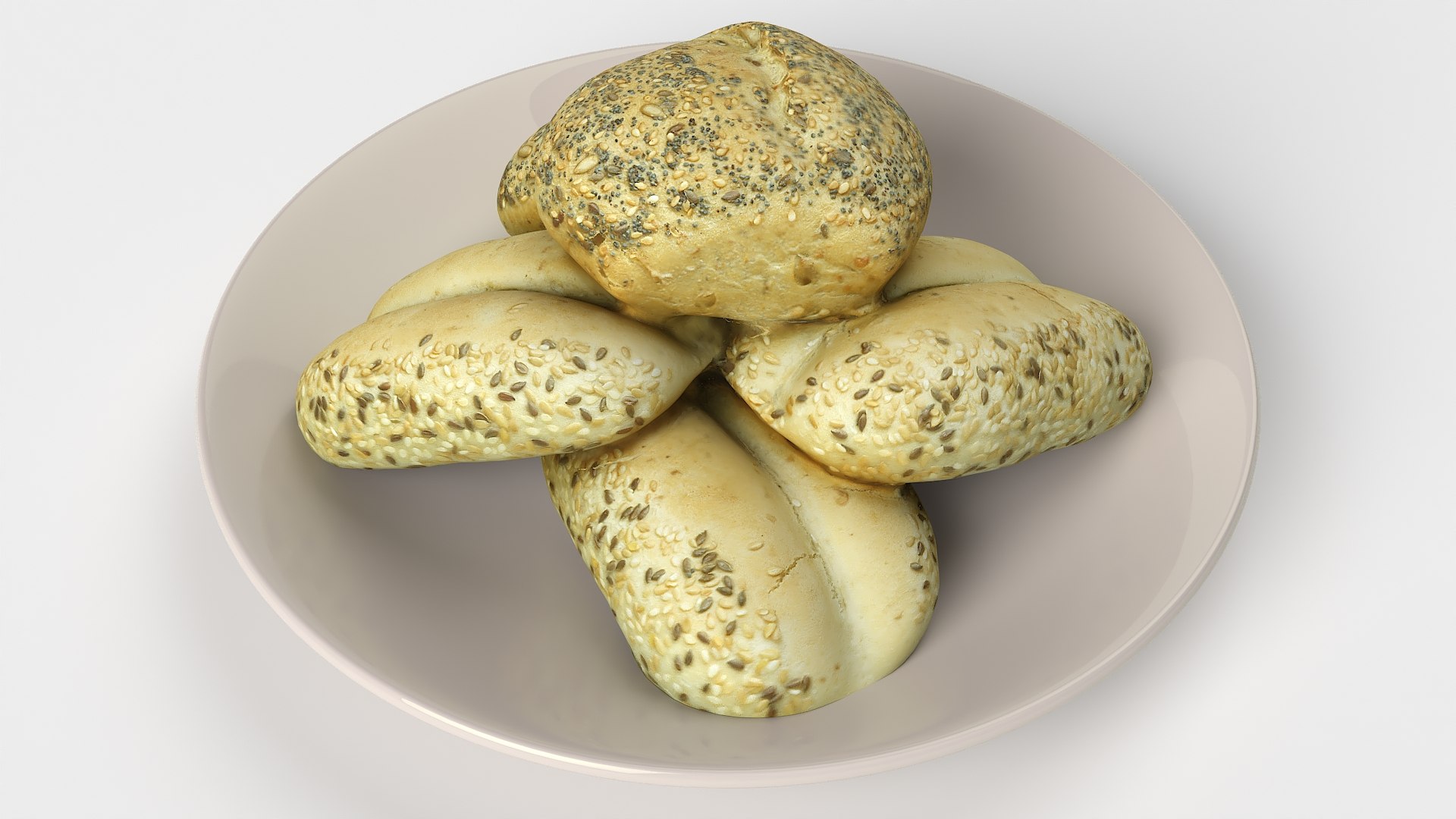 Food 06 Rolls On Plate 3D Model - TurboSquid 1721678